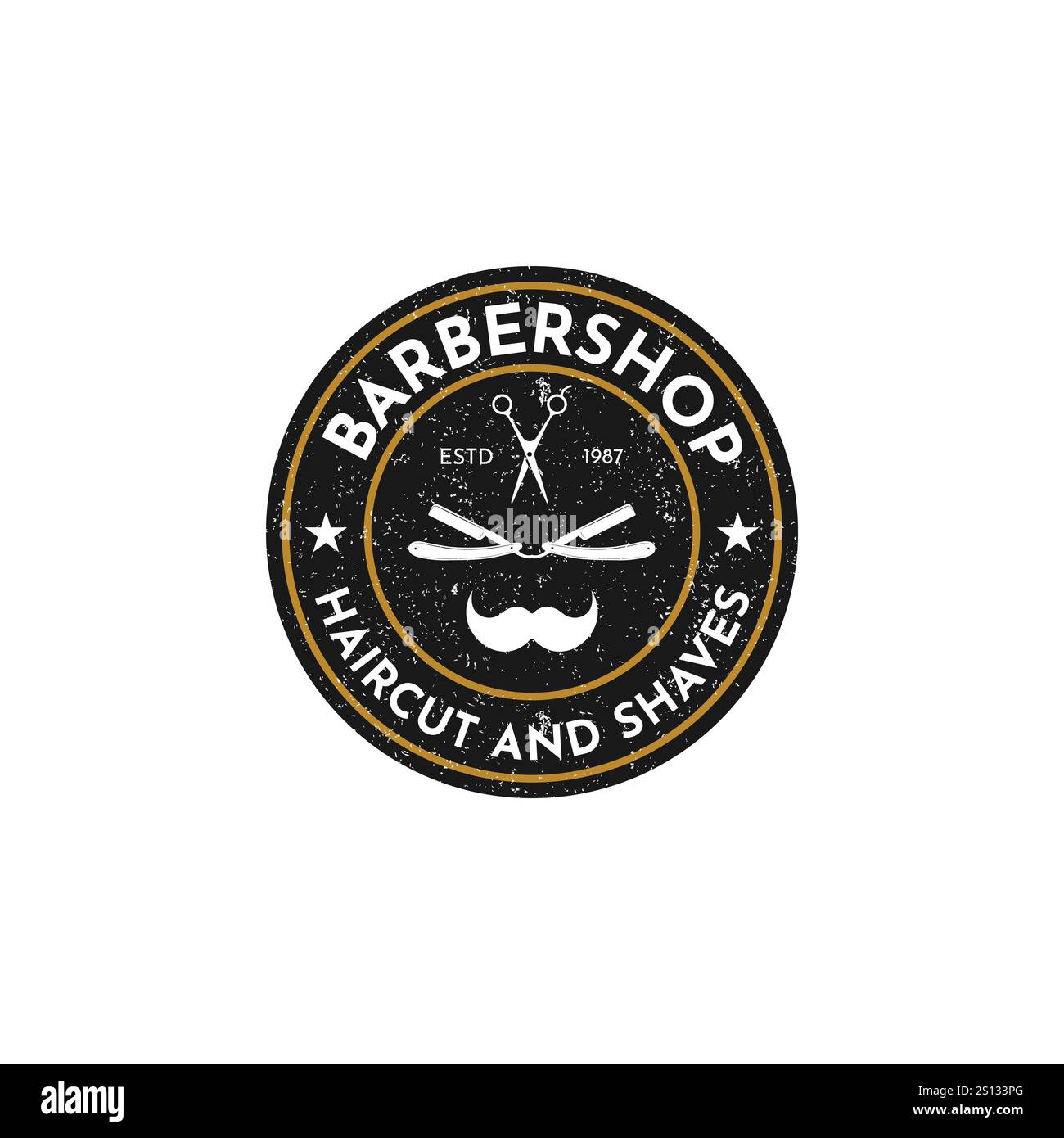 vintage logo Barbershop design template vector Stock Vector Image & Art ...