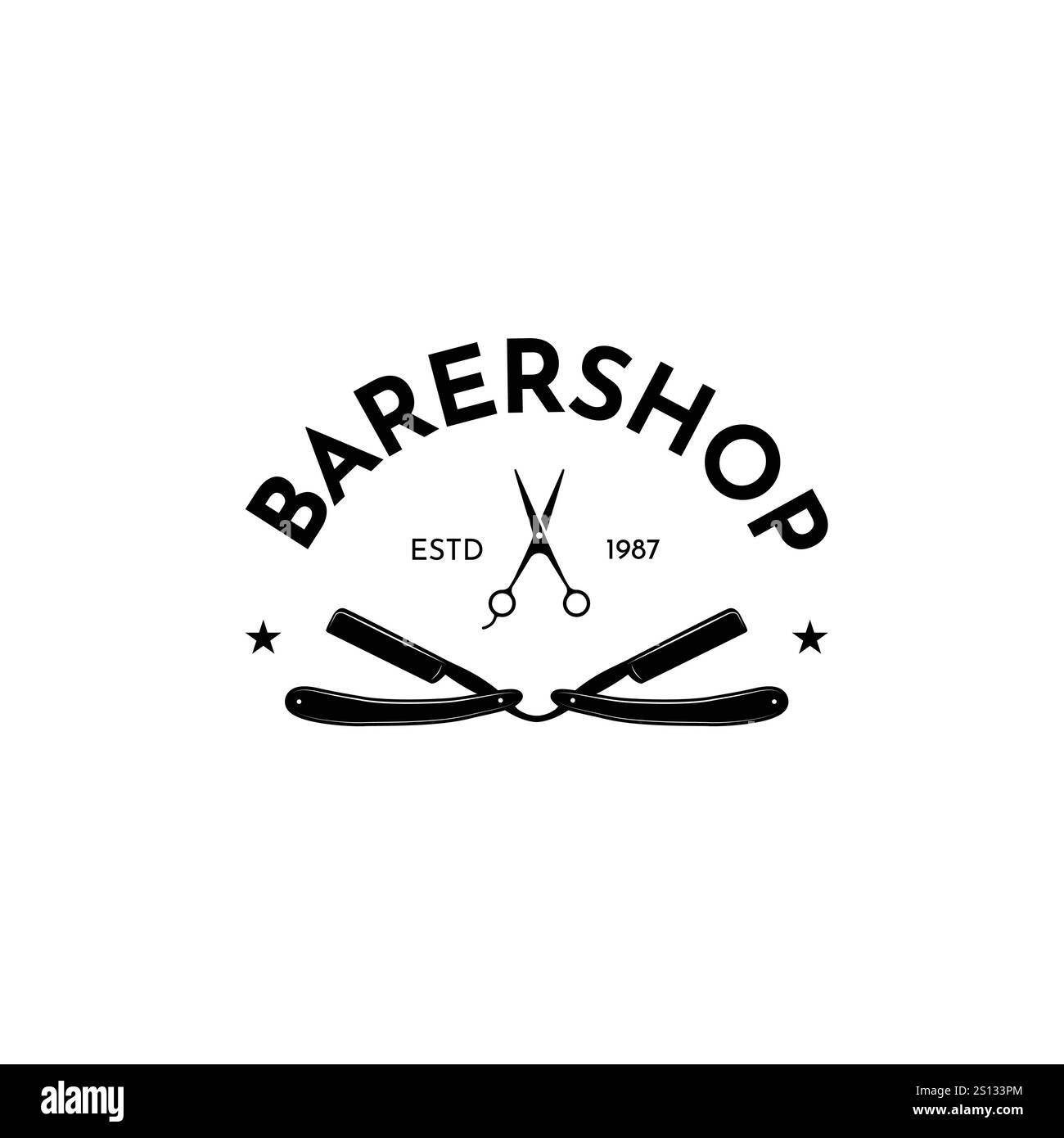 vintage logo Barbershop design template vector Stock Vector Image & Art ...