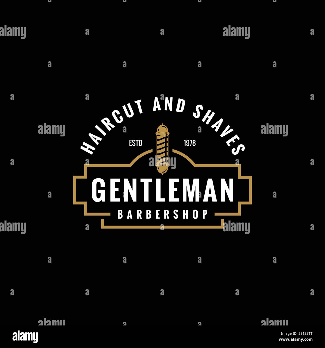 vintage logo Barbershop design template vector Stock Vector Image & Art ...