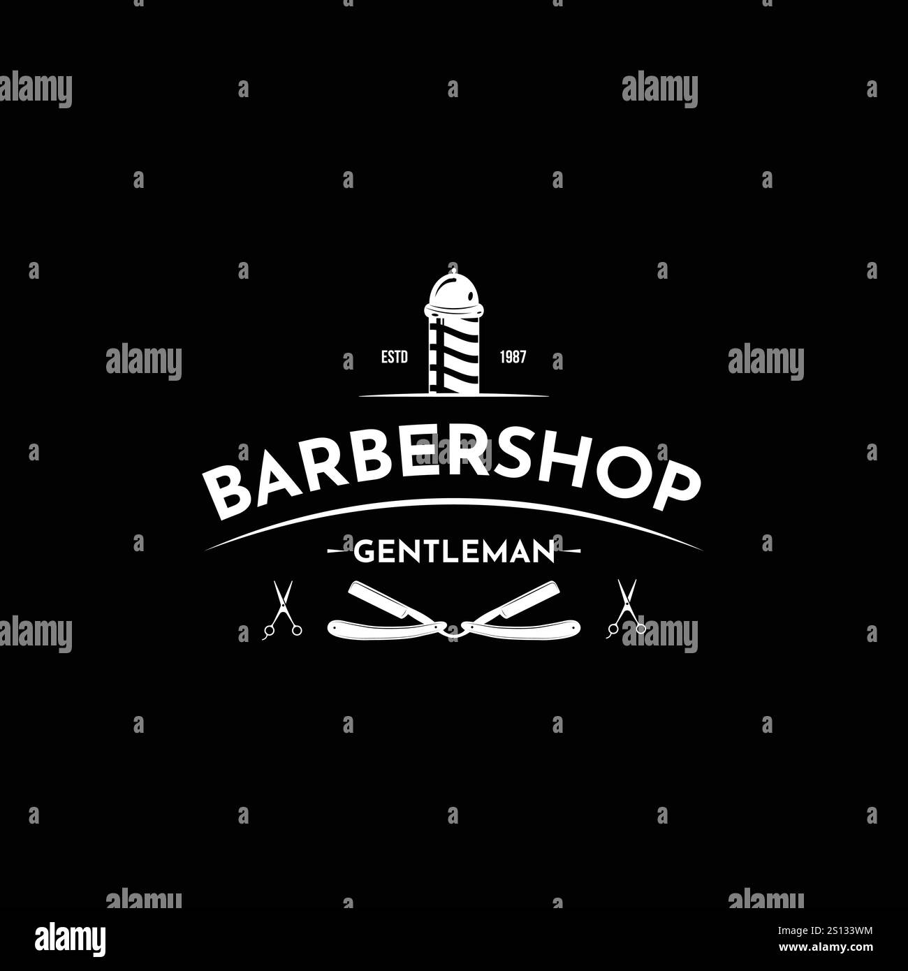 vintage logo Barbershop design template vector Stock Vector Image & Art ...