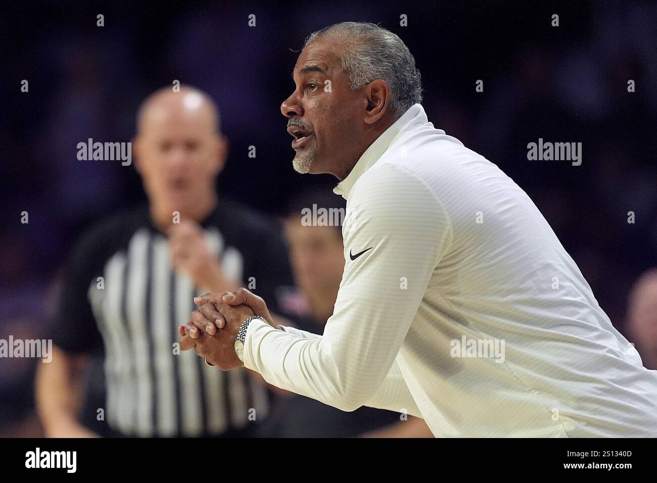 Kansas State head coach Jerome Tang watches during the second half of ...