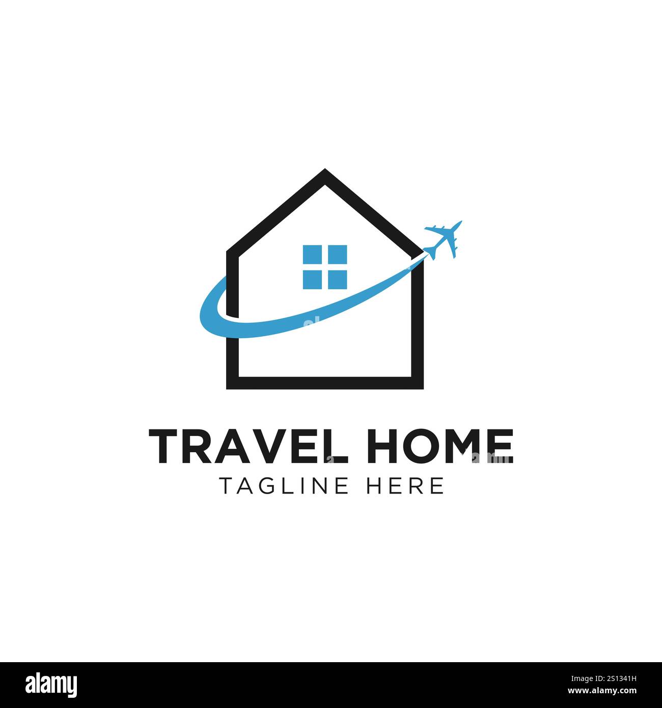 Home plane travel logo design template.Vector of real estate and plane ...