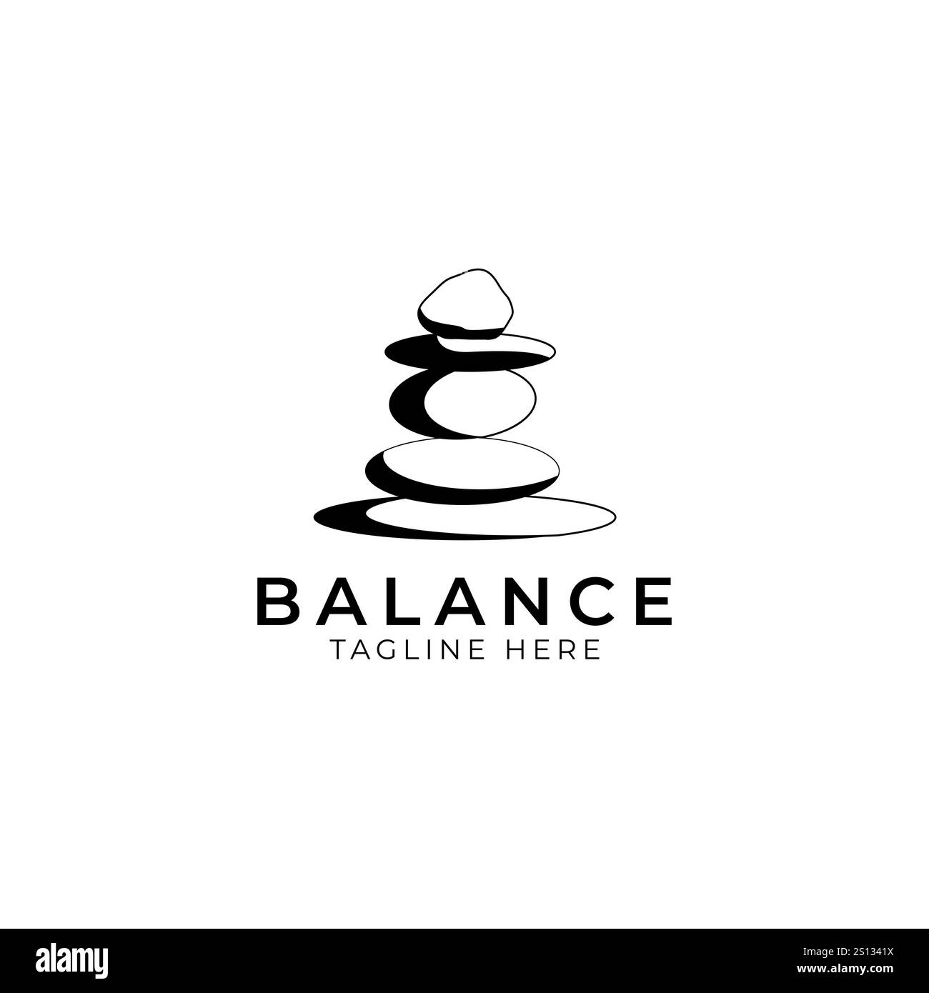 stone rock balancing logo spa wellness vector emblem illustration ...
