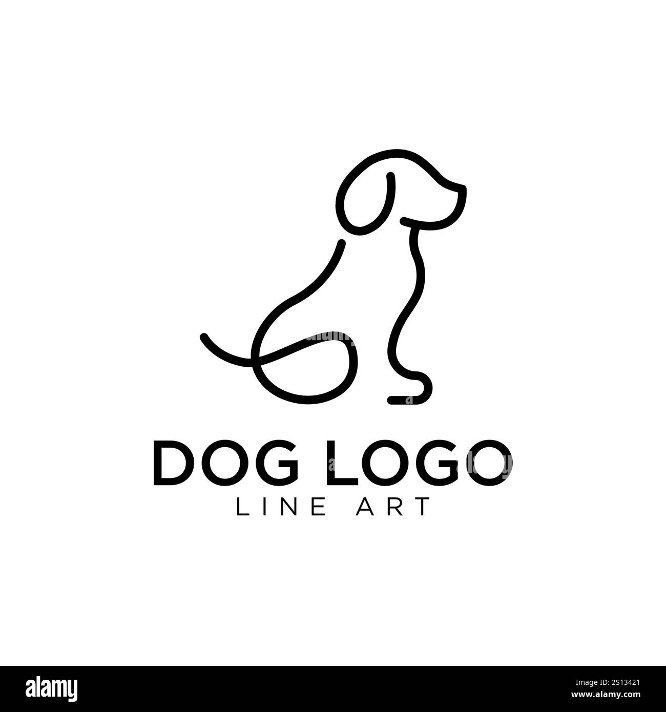 Dog logo line art and icon design vector Stock Vector Image & Art - Alamy