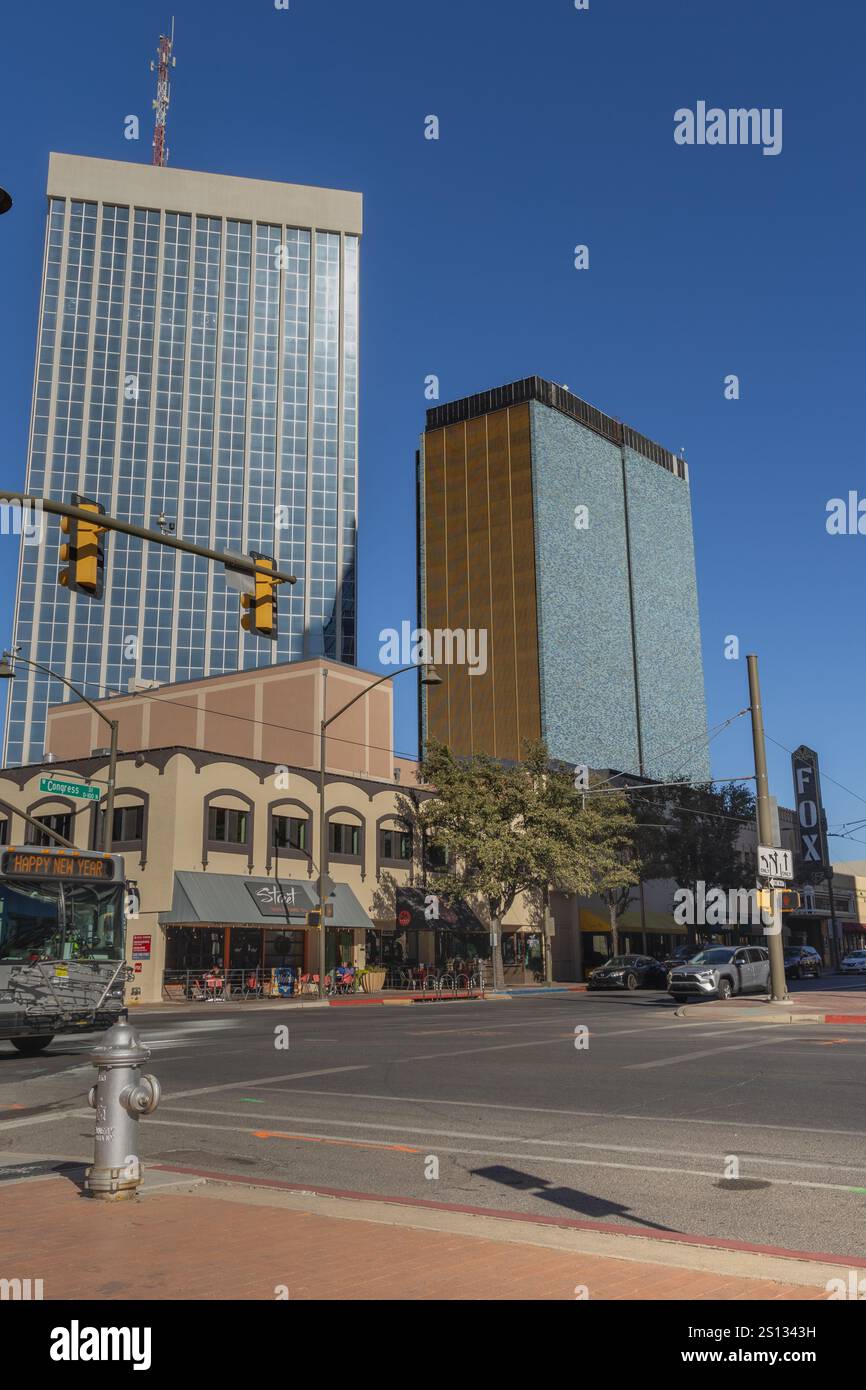 Downtown Tucson Arizona city Scape traffic Stock Photo - Alamy