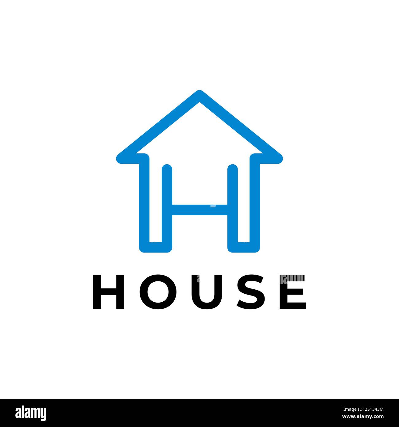 H logo with real estate house building roof and windows icon Stock ...