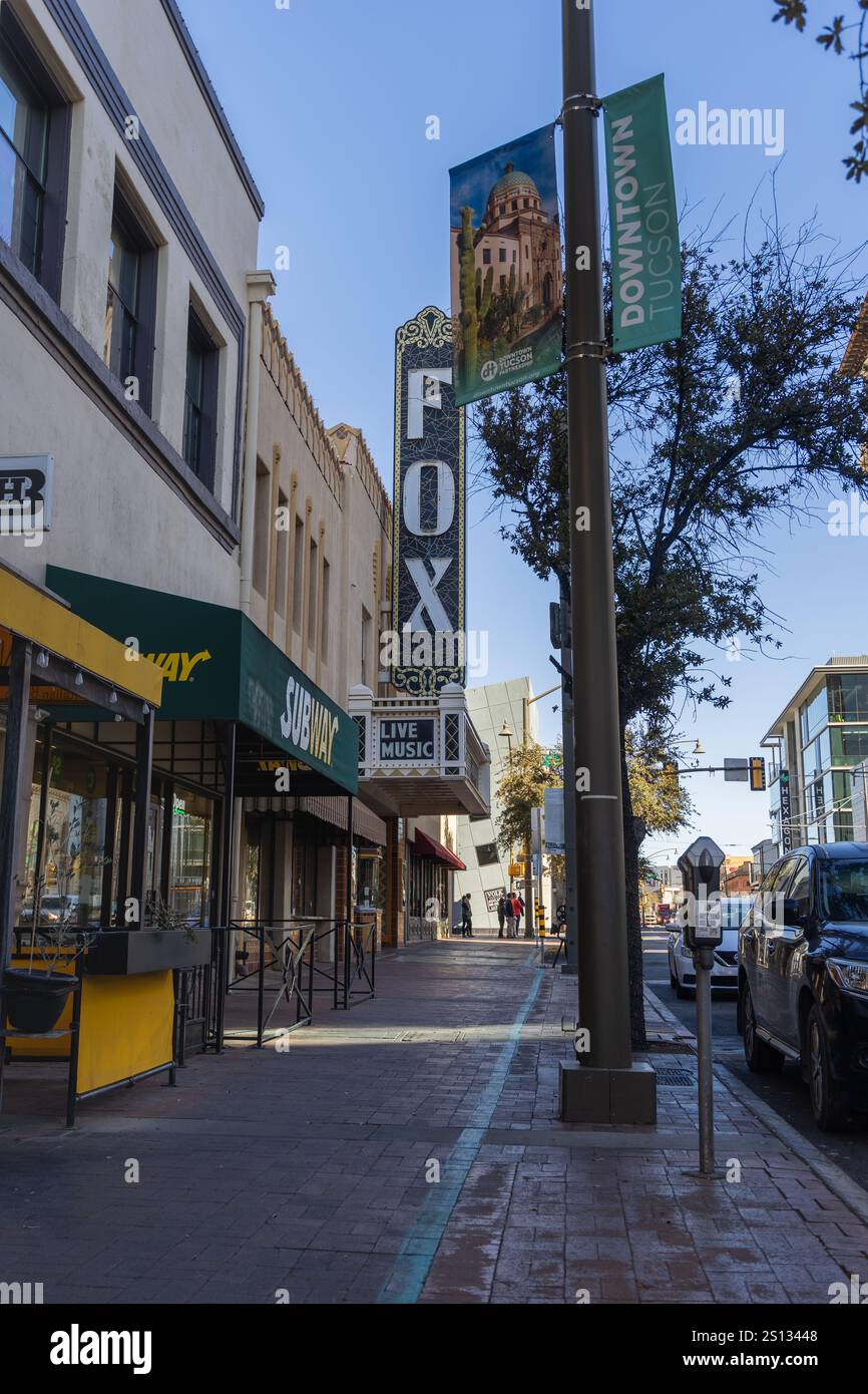 Downtown Tucson Arizona city Scape traffic Stock Photo - Alamy