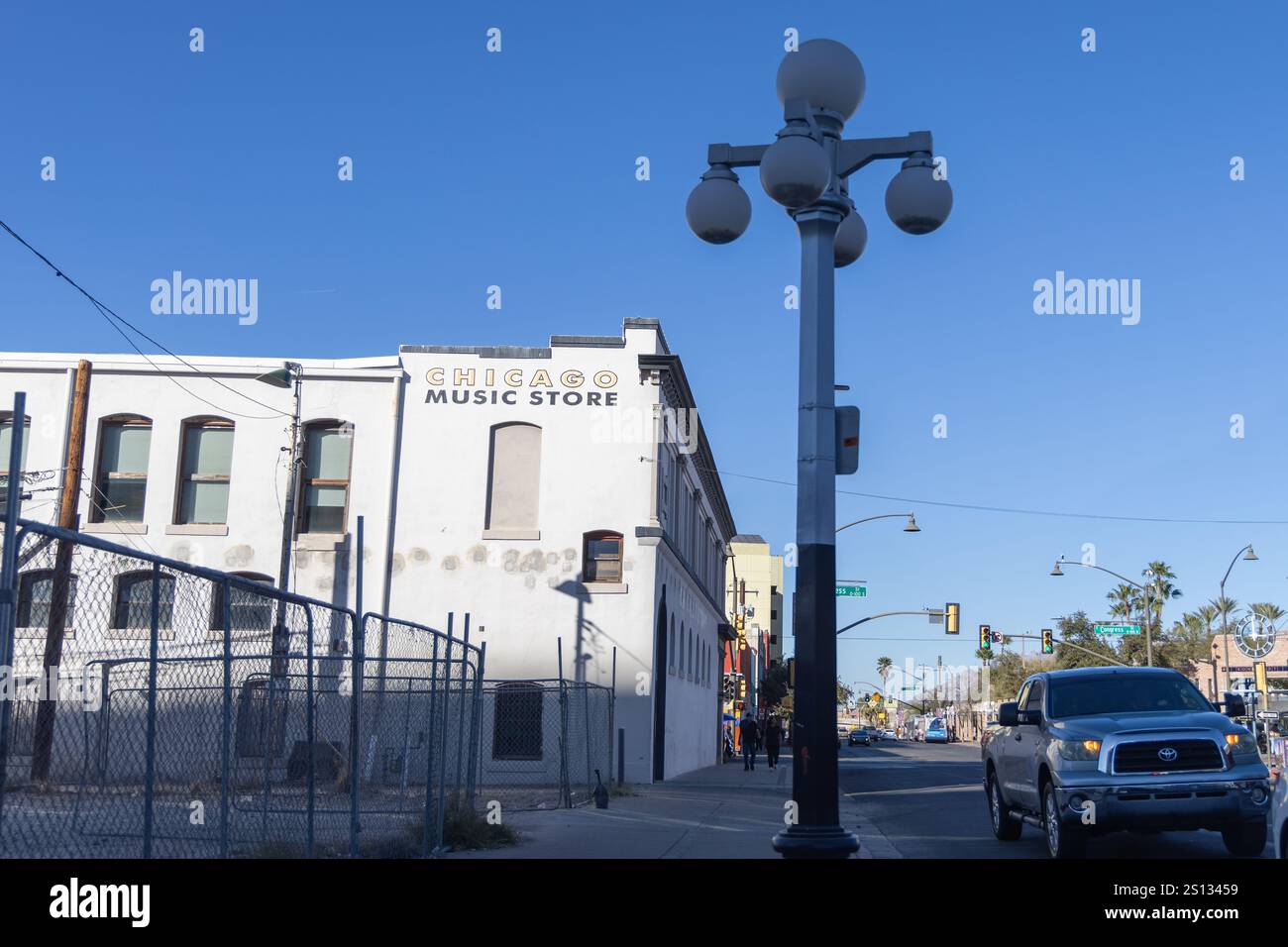 Downtown Tucson Arizona city Scape traffic Stock Photo - Alamy