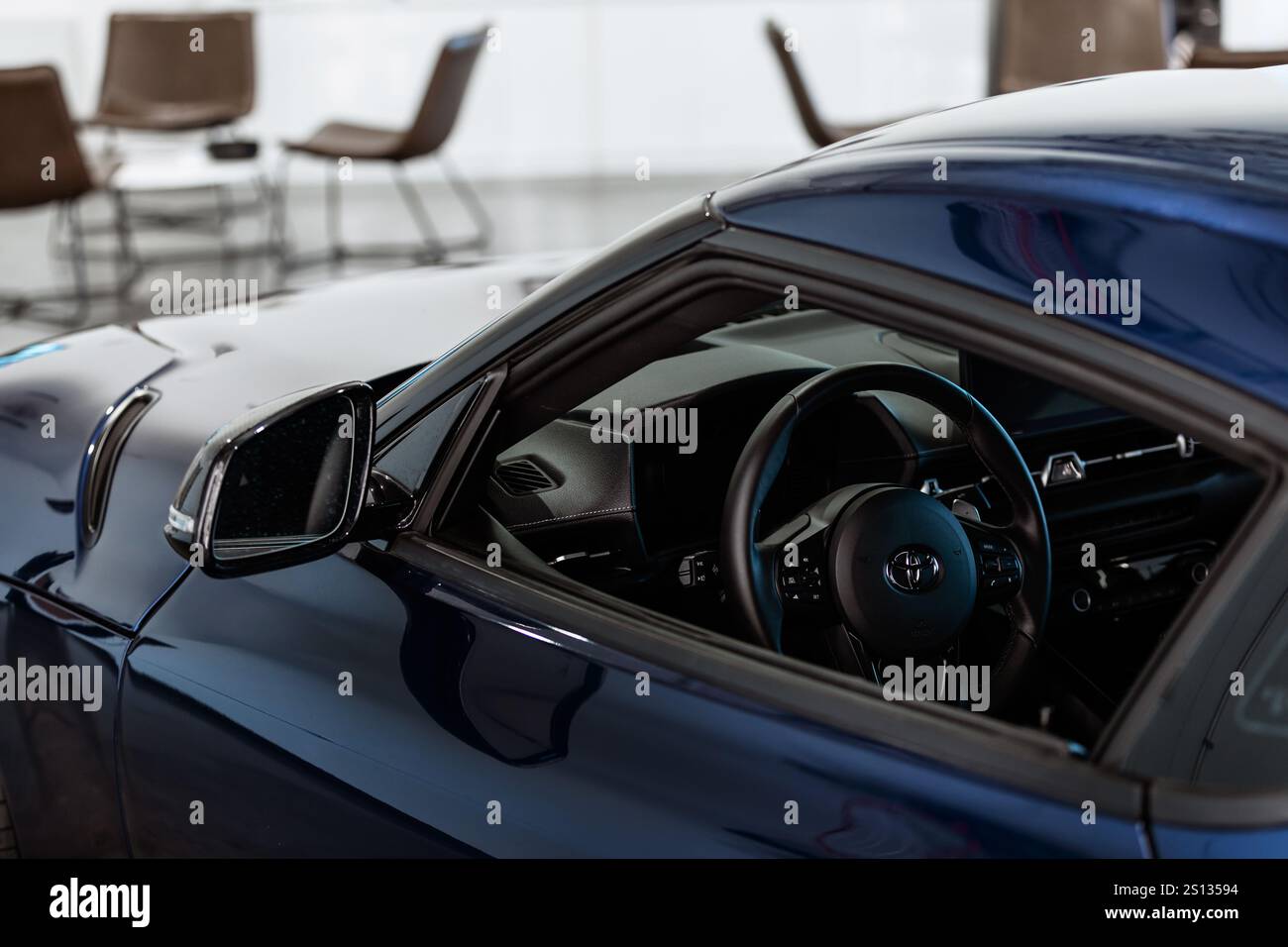 Car Inside Dealership, Automotive Industry Stock Photo - Alamy
