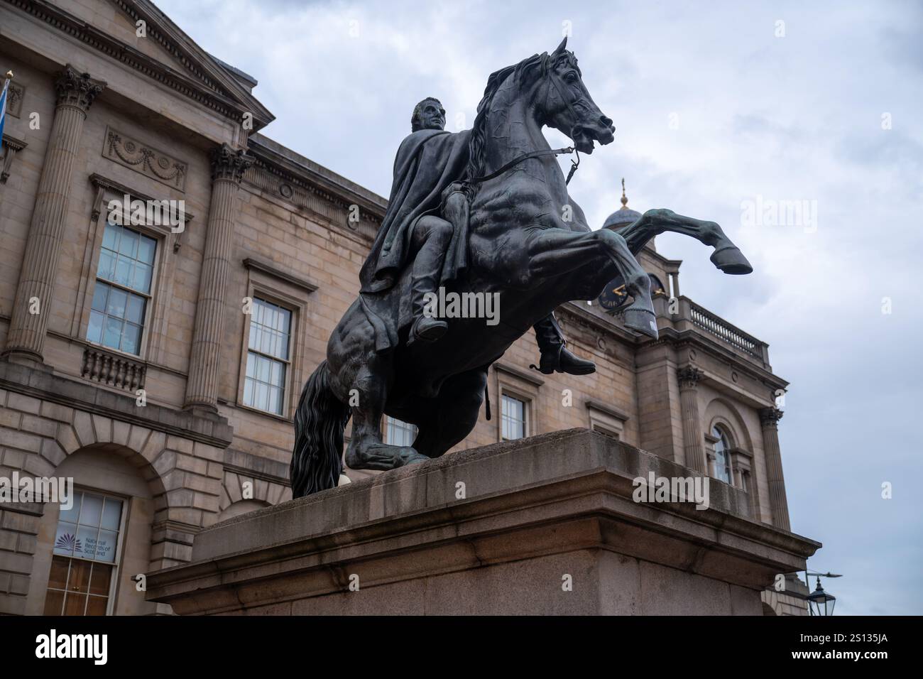 Historical Monument, Duke of Wellington Monument, statue with his horse ...