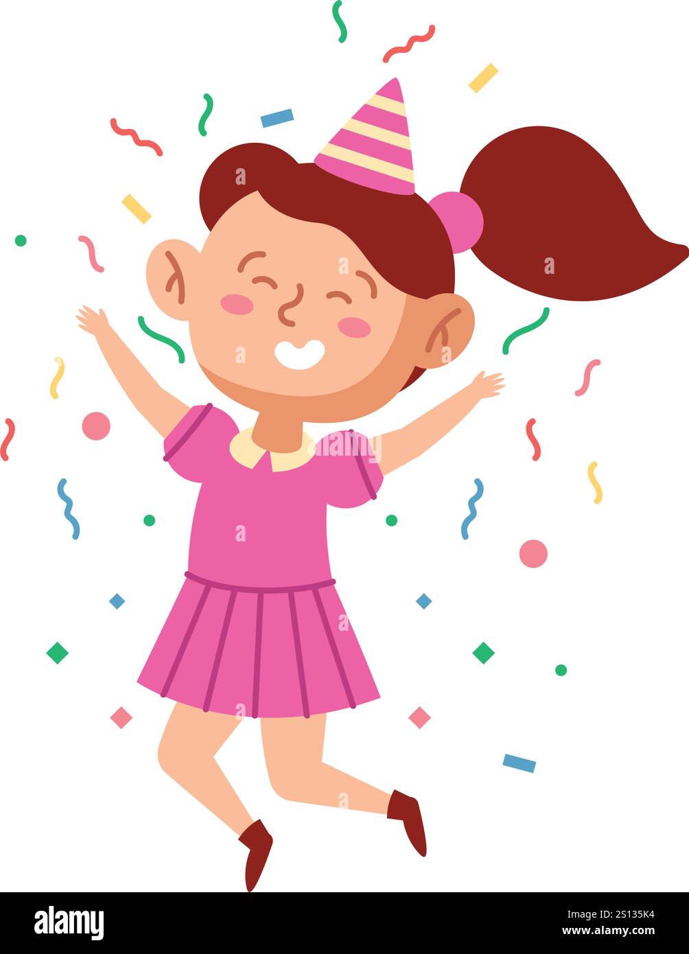 Cute girl celebrating birthday Cut Out Stock Images & Pictures - Alamy