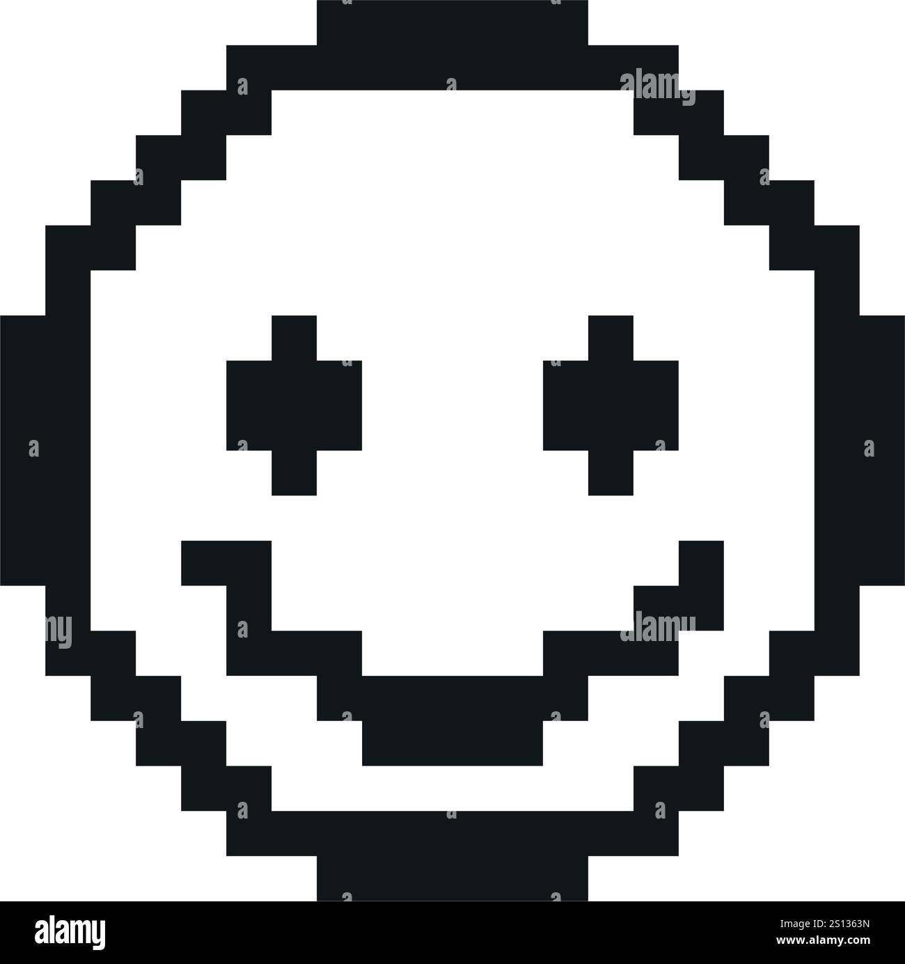 pixelated black emoji face Stock Vector Image & Art - Alamy