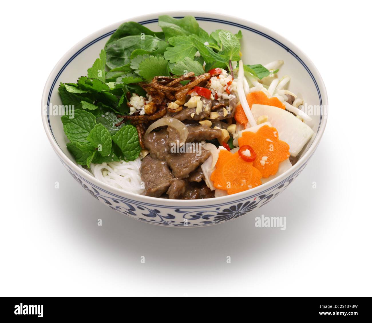 Bun Bo Nam Bo, Vietnamese cuisine isolate on white background Stock ...