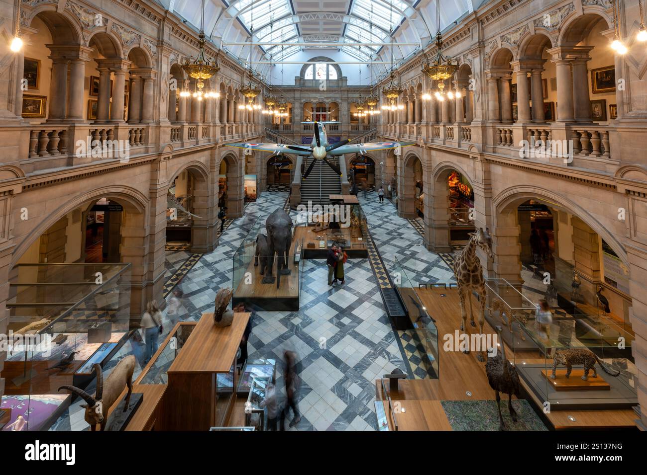 Glasgow, UK - July 13, 2024: Interior of the Kelvingrove Art Gallery ...