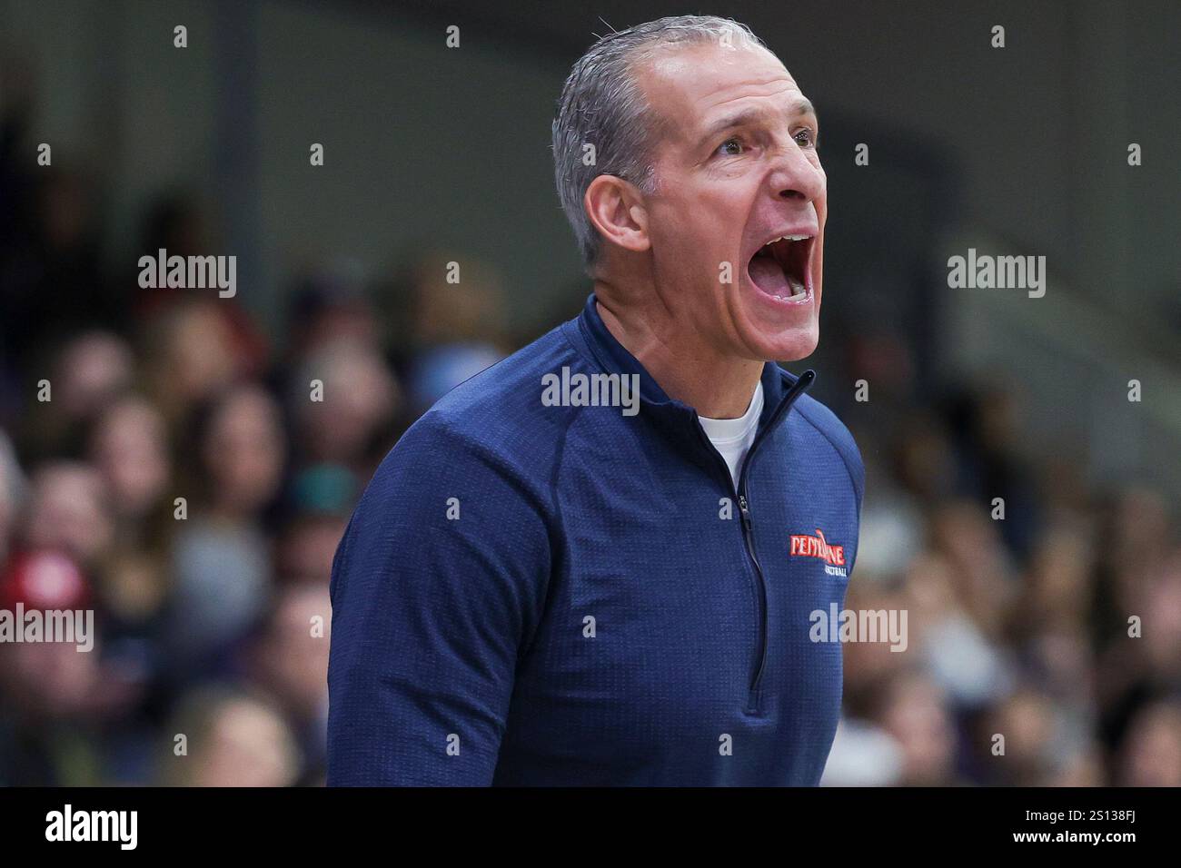 Pepperdine head coach Ed Schilling reactson the sideline during the ...