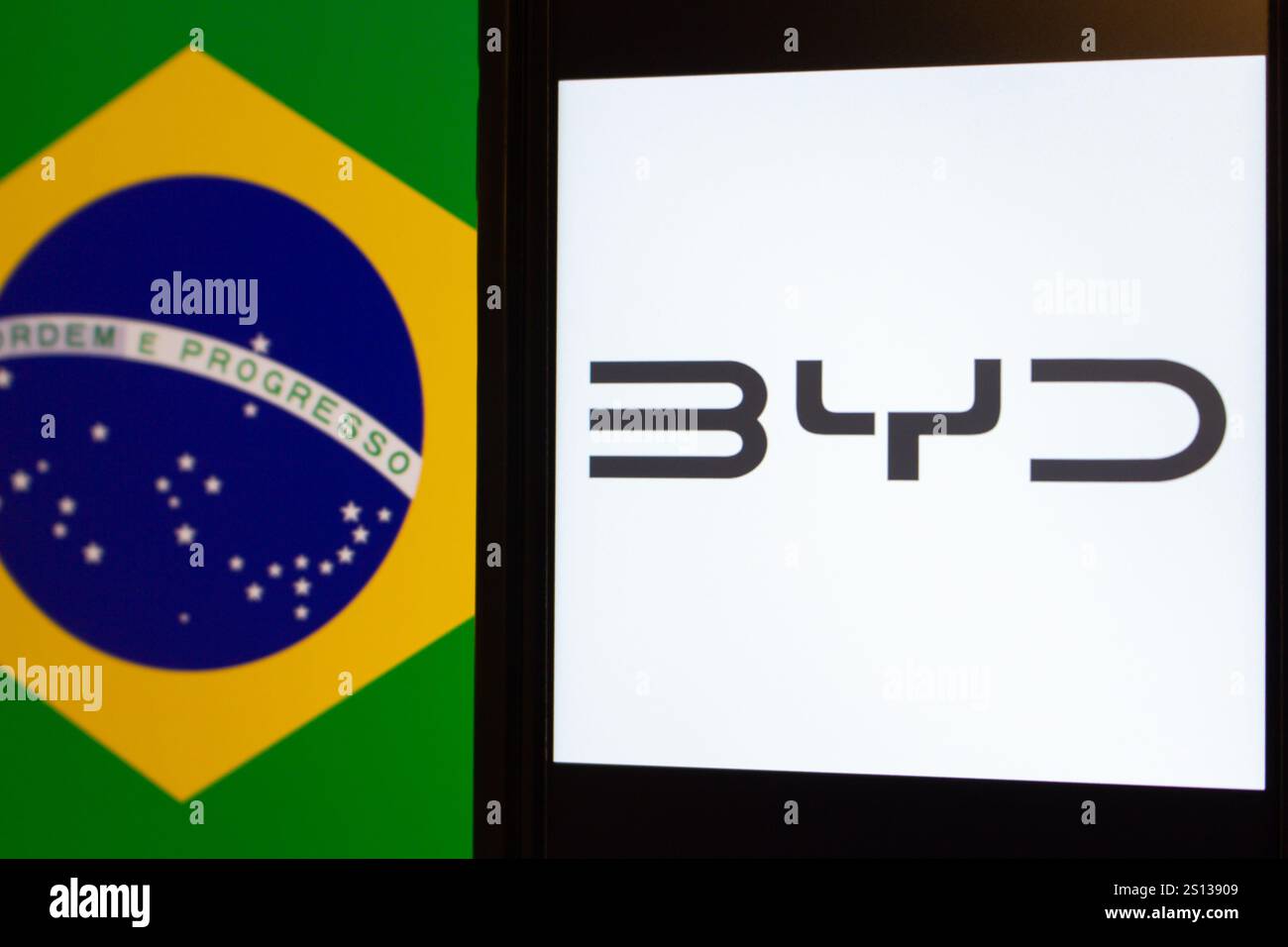 Mexico City, MEXICO - Dec 30 2024 : BYD Auto Co., Ltd. logo is ...