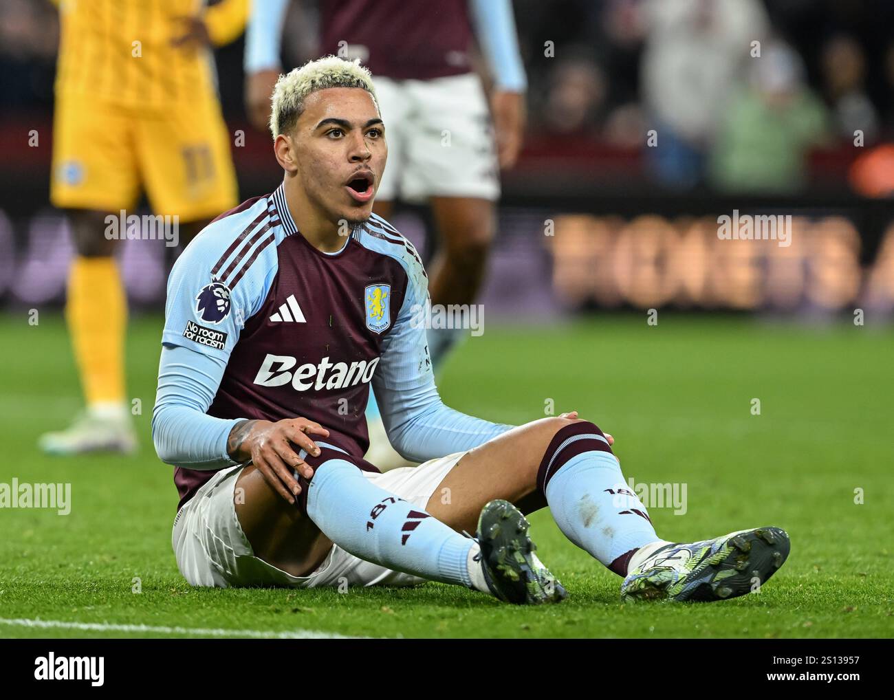 Birmingham, UK. 30th Dec, 2024. Morgan Rogers of Aston Villa reacts ...