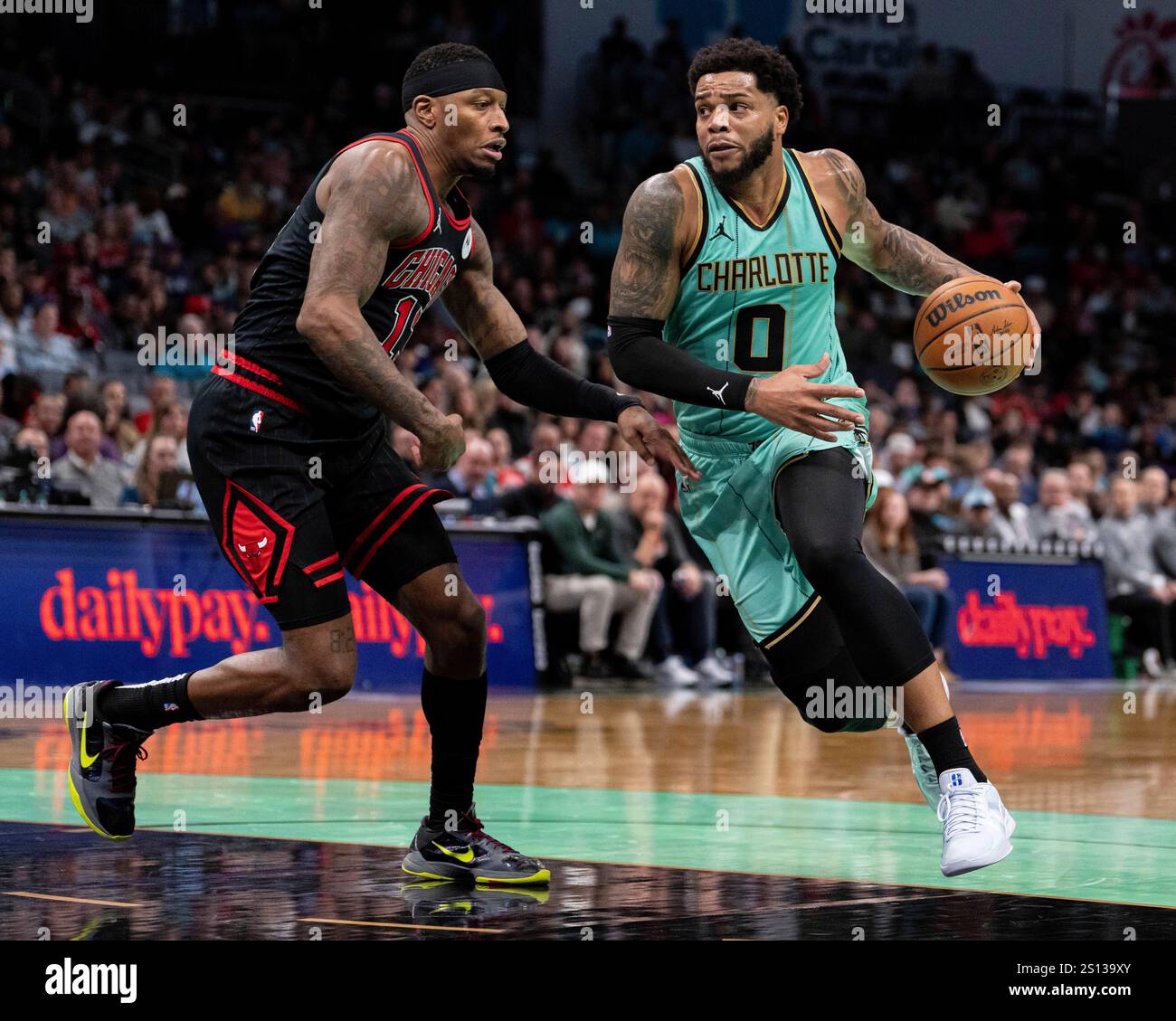 Chicago Bulls forward Torrey Craig (13) guards Charlotte Hornets ...