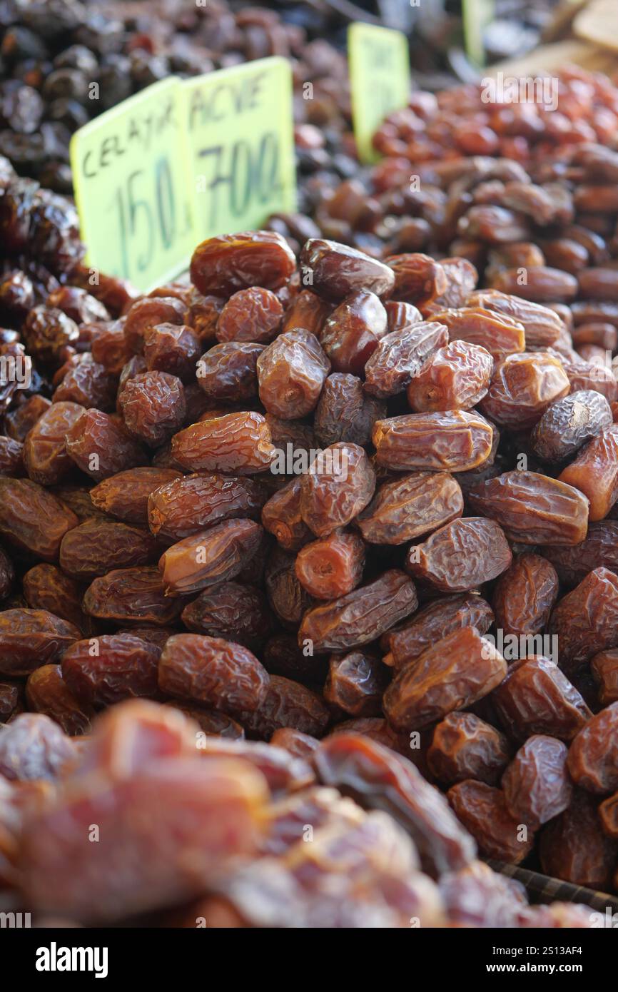 many date fruits display for sale at local market Stock Photo - Alamy