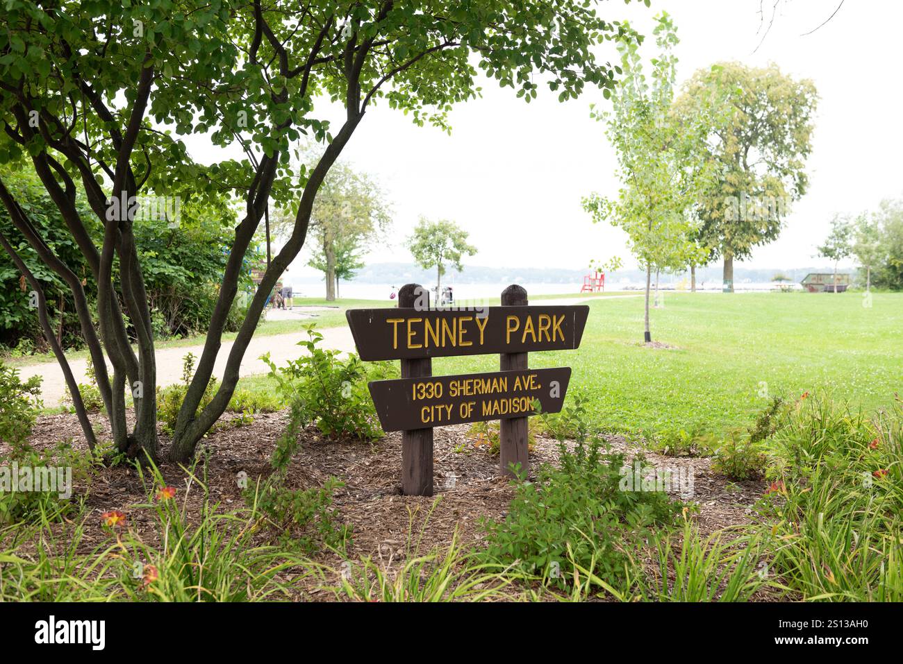 Madison, WI USA - August 27, 2017: Tenney Park is a 37-acre lakeside ...