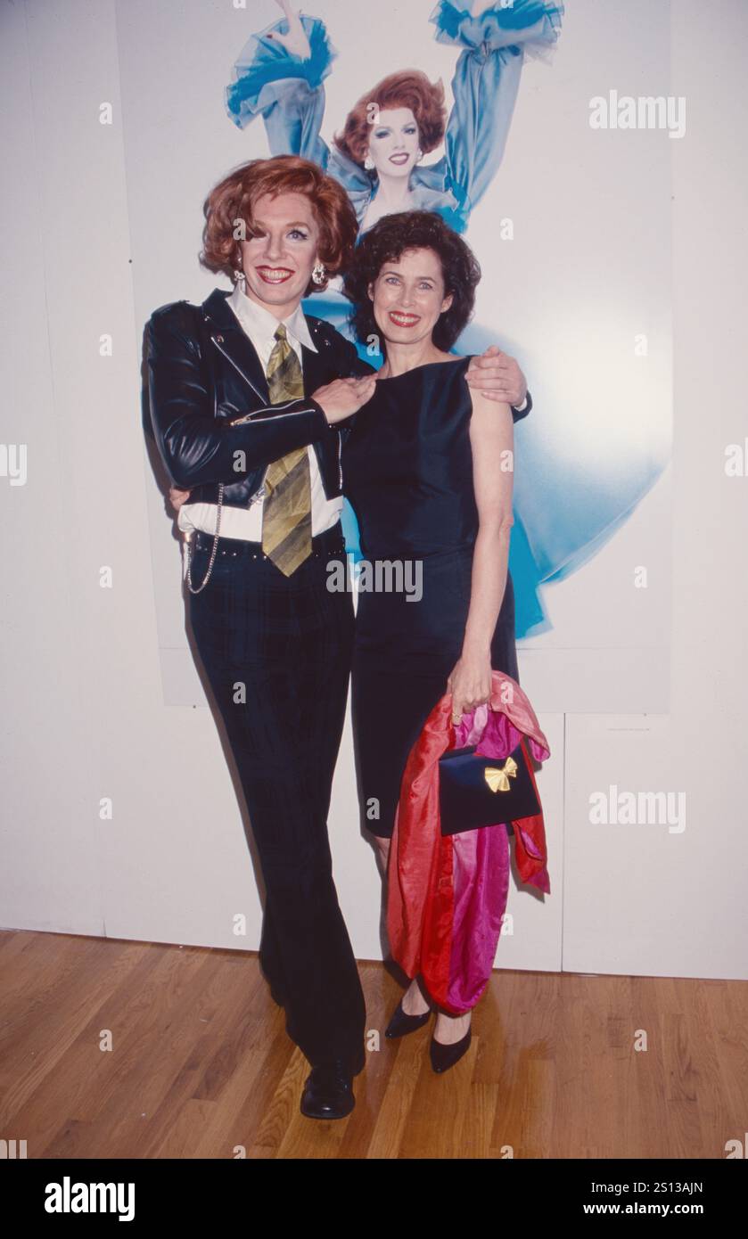John Epperson aka Lypsinka and Dayle Haddon at a book party and ...