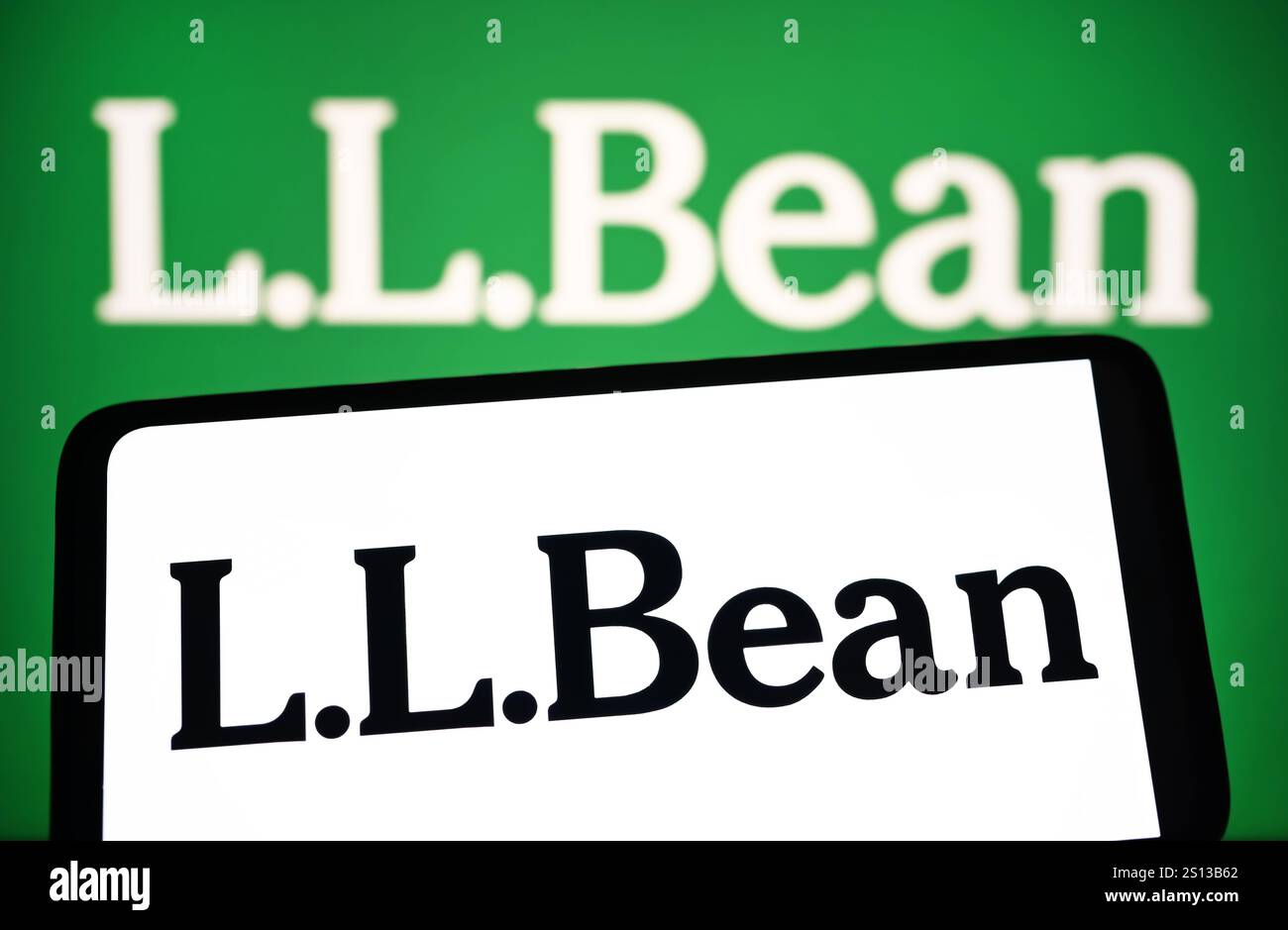 Ukraine. 29th Dec, 2024. In this photo illustration, L.L.Bean logo is seen on a smartphone and ...