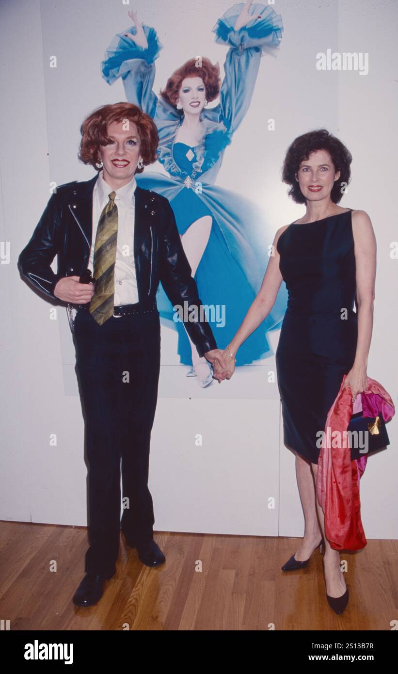 John Epperson aka Lypsinka and Dayle Haddon at a book party and ...