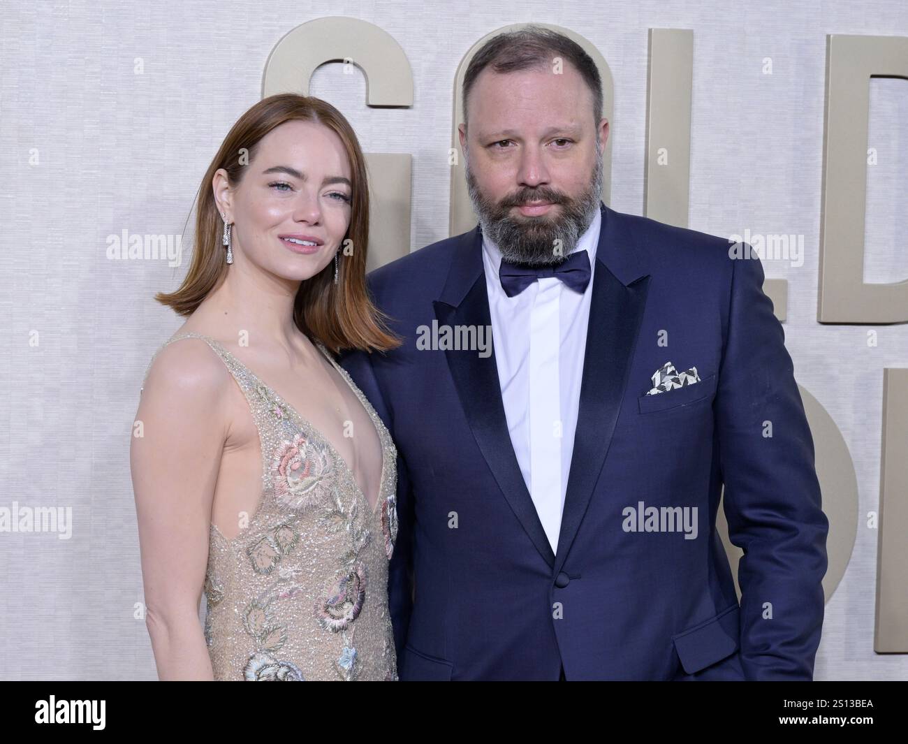 January 7, 2024, Beverly Hills, California, USA: Emma Stone and Yorgos ...
