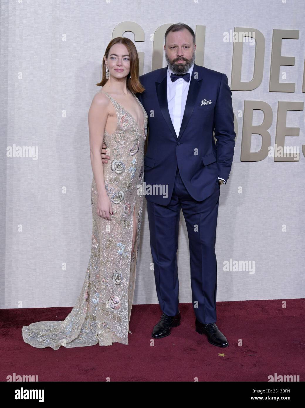 January 7, 2024, Beverly Hills, California, USA: Emma Stone and Yorgos ...