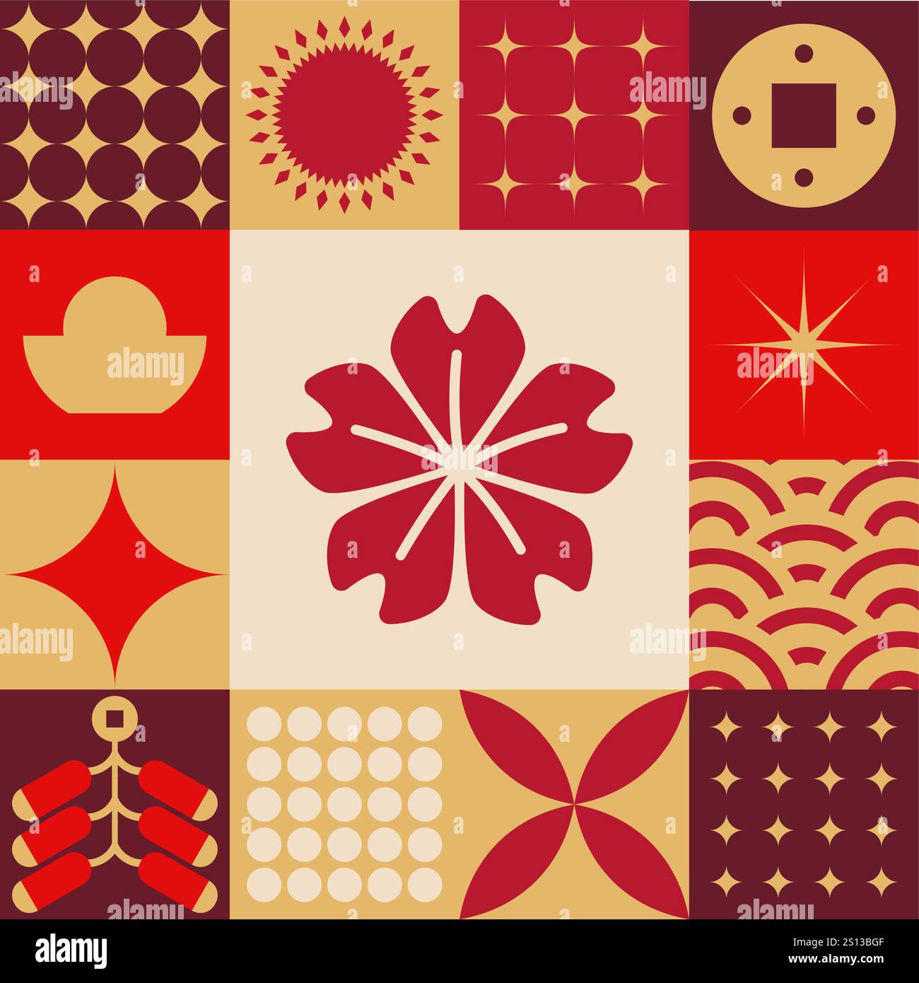 Vector illustration of a tile pattern with traditional Chinese motifs ...