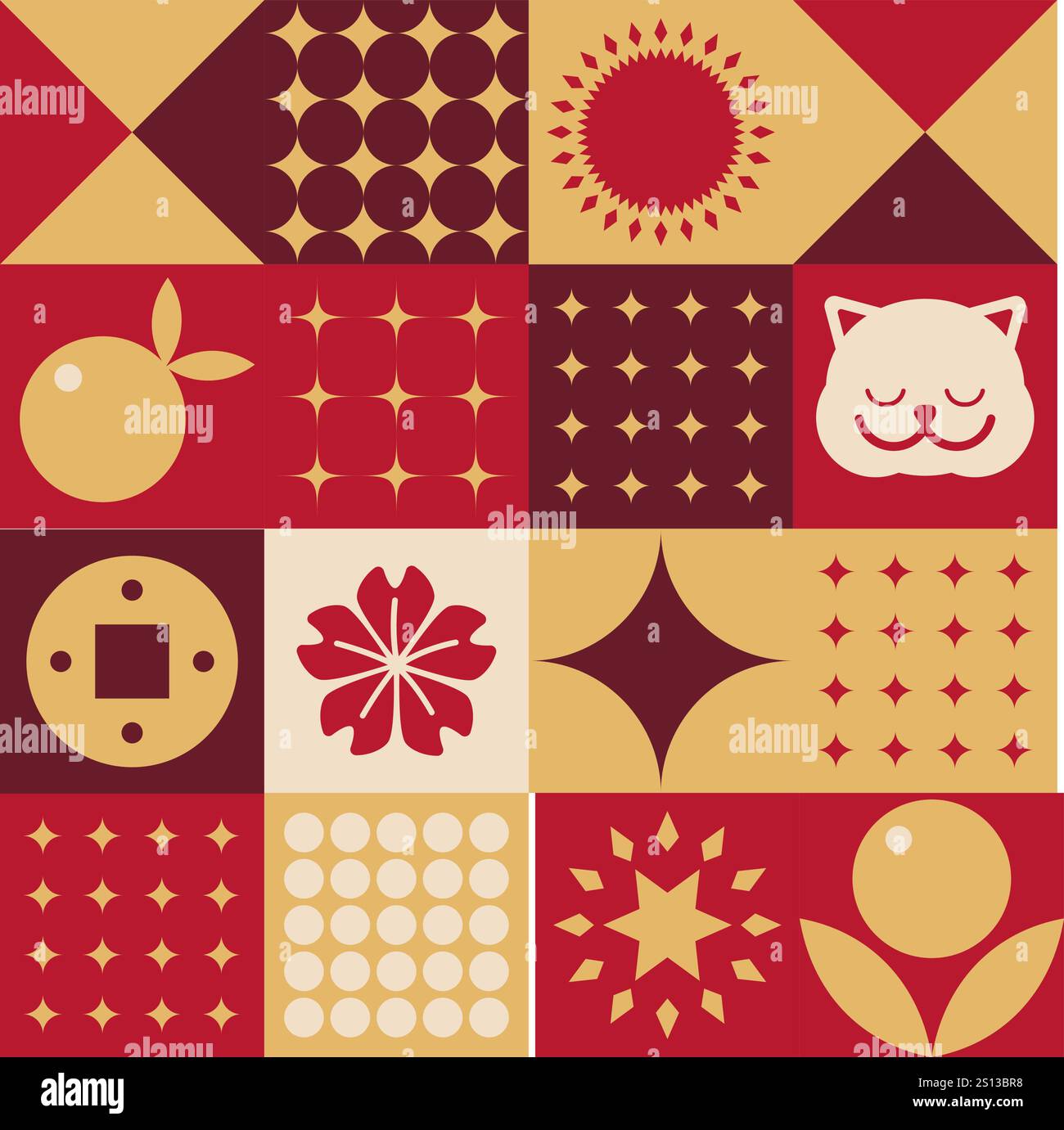 Golden Motif Tile Pattern Artwork Stock Vector Image & Art - Alamy