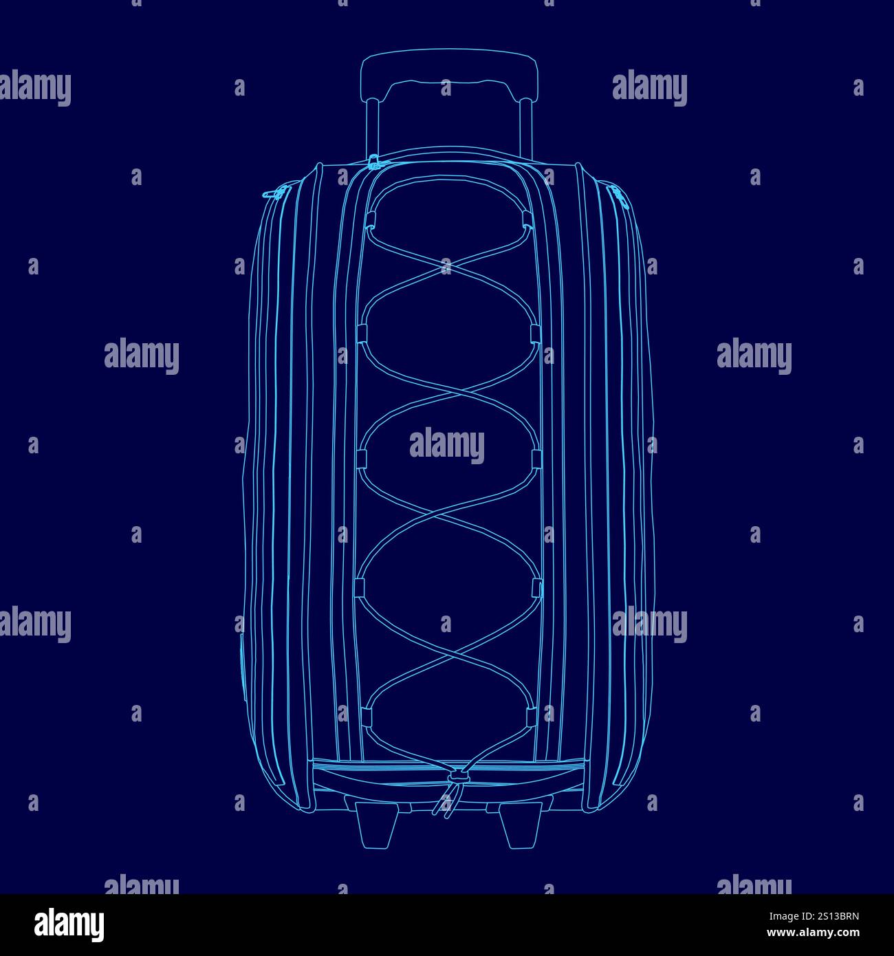 Blue suitcase with a handle. The suitcase is shown in a stylized way ...