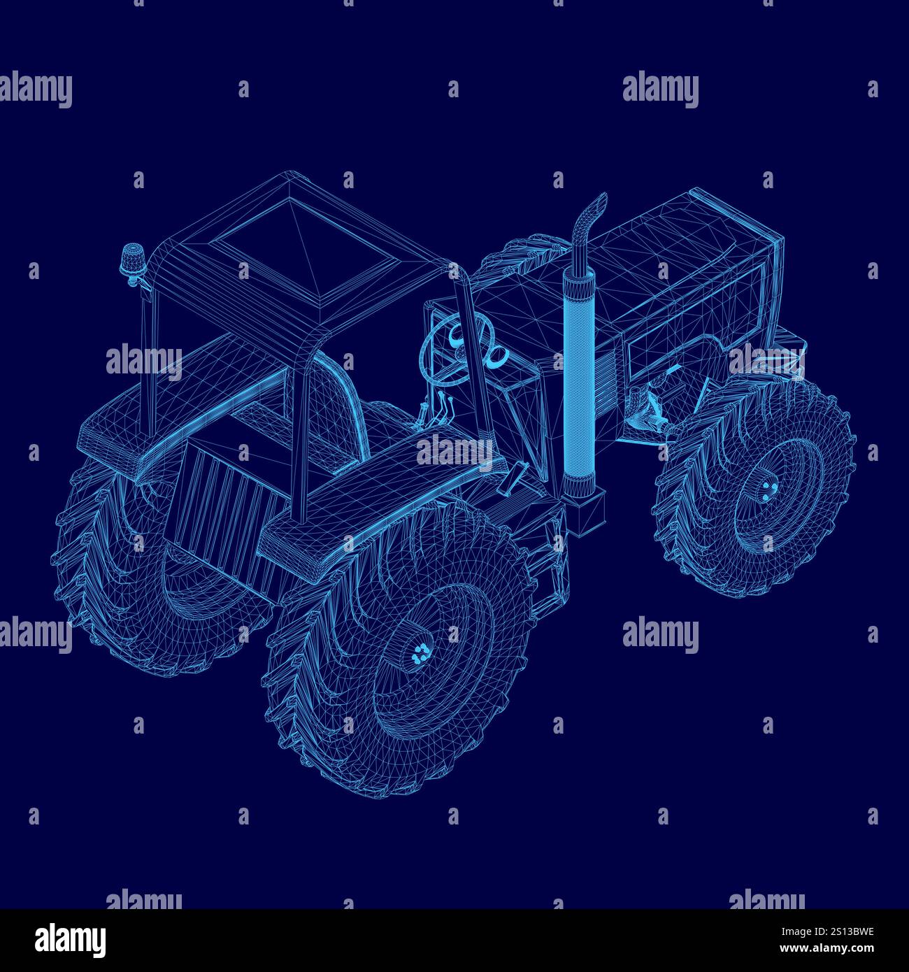 Blue tractor with a blue top and a blue bottom is shown in a blue ...