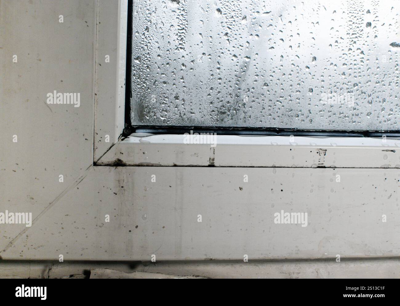 condensate. wet window glass due to high humidity Stock Photo - Alamy