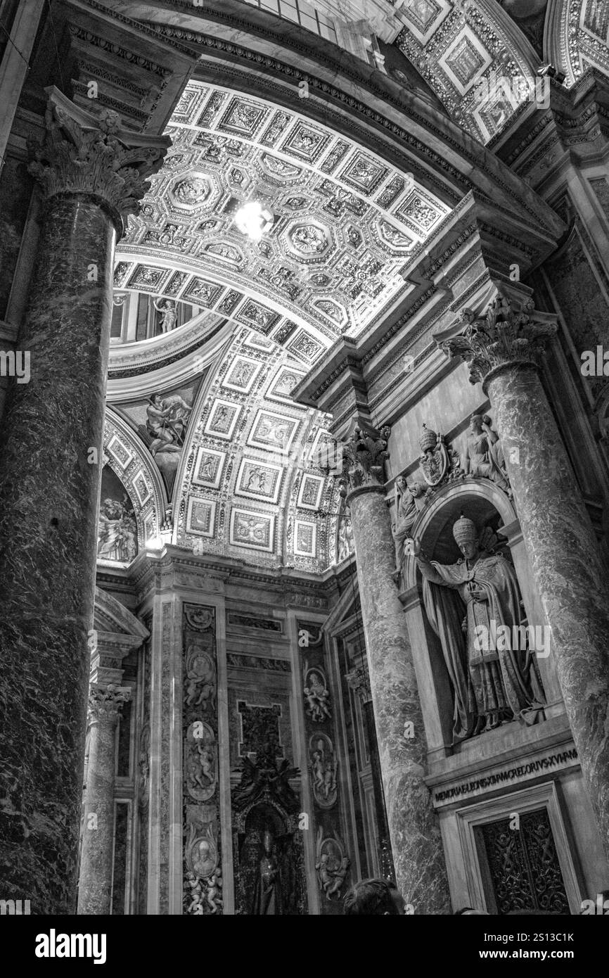 saint peters basilica and vatican museum art and statues. Rome, Italy ...