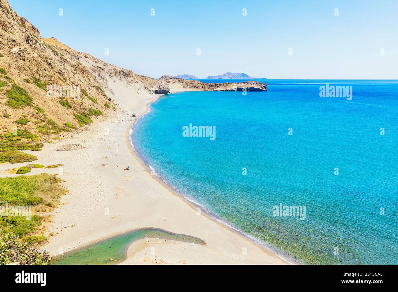 View of Agios Pavlos beach and coastline, Agios Pavlos, Southern Crete, Crete, Greek Islands ...