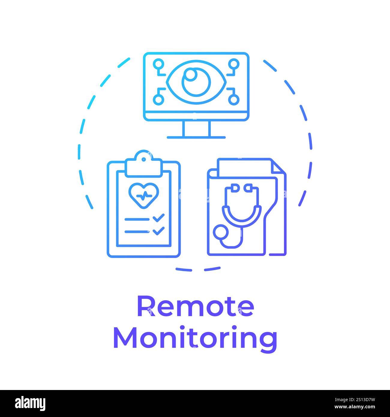 Remote patient monitoring blue gradient concept icon Stock Vector Image ...
