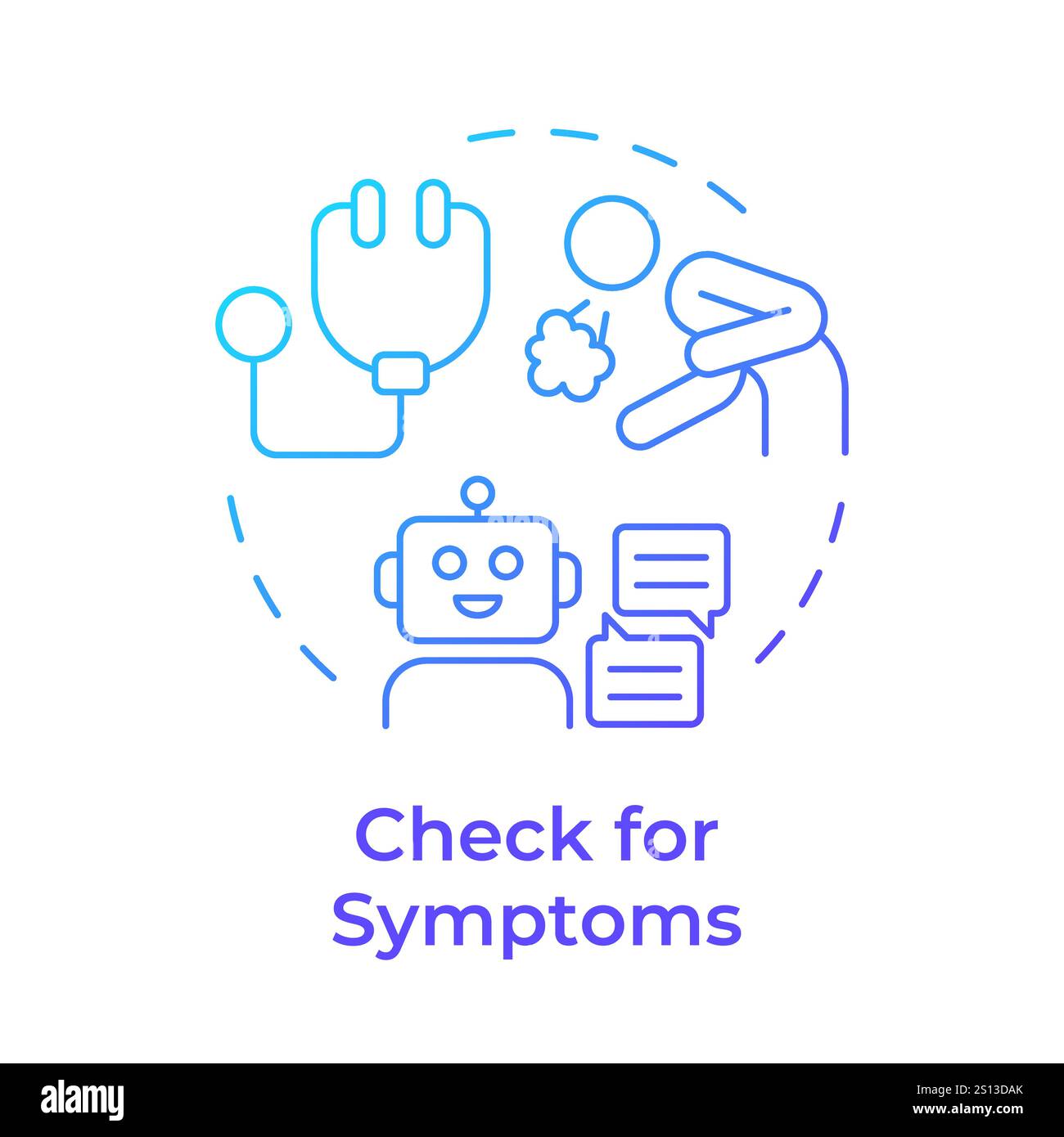 Check for symptoms blue gradient concept icon Stock Vector Image & Art ...