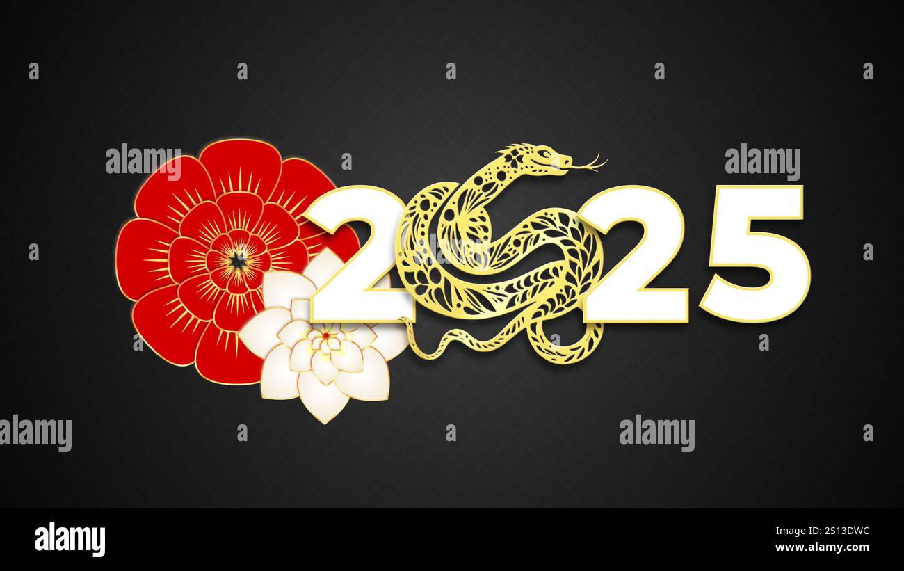2025 snake zodiac elegant flowers hi-res stock photography and images ...