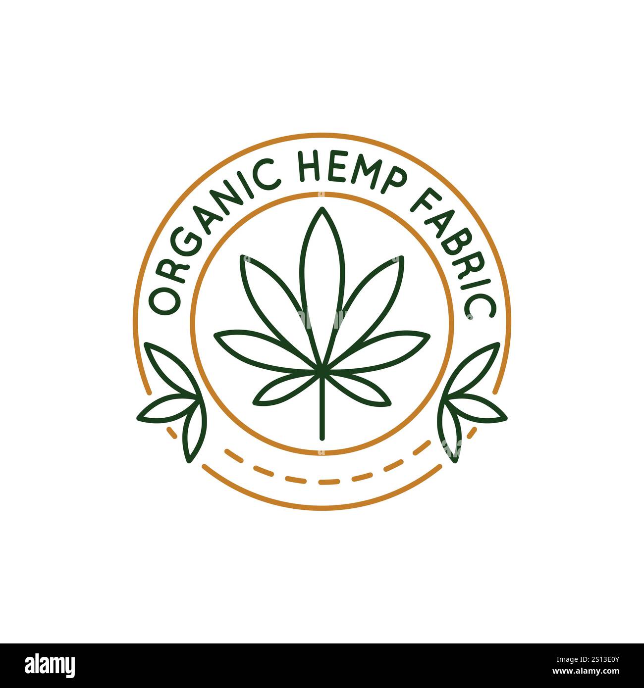 Simple Logo with Organic Hemp Fabric Icon Stock Vector Image & Art - Alamy
