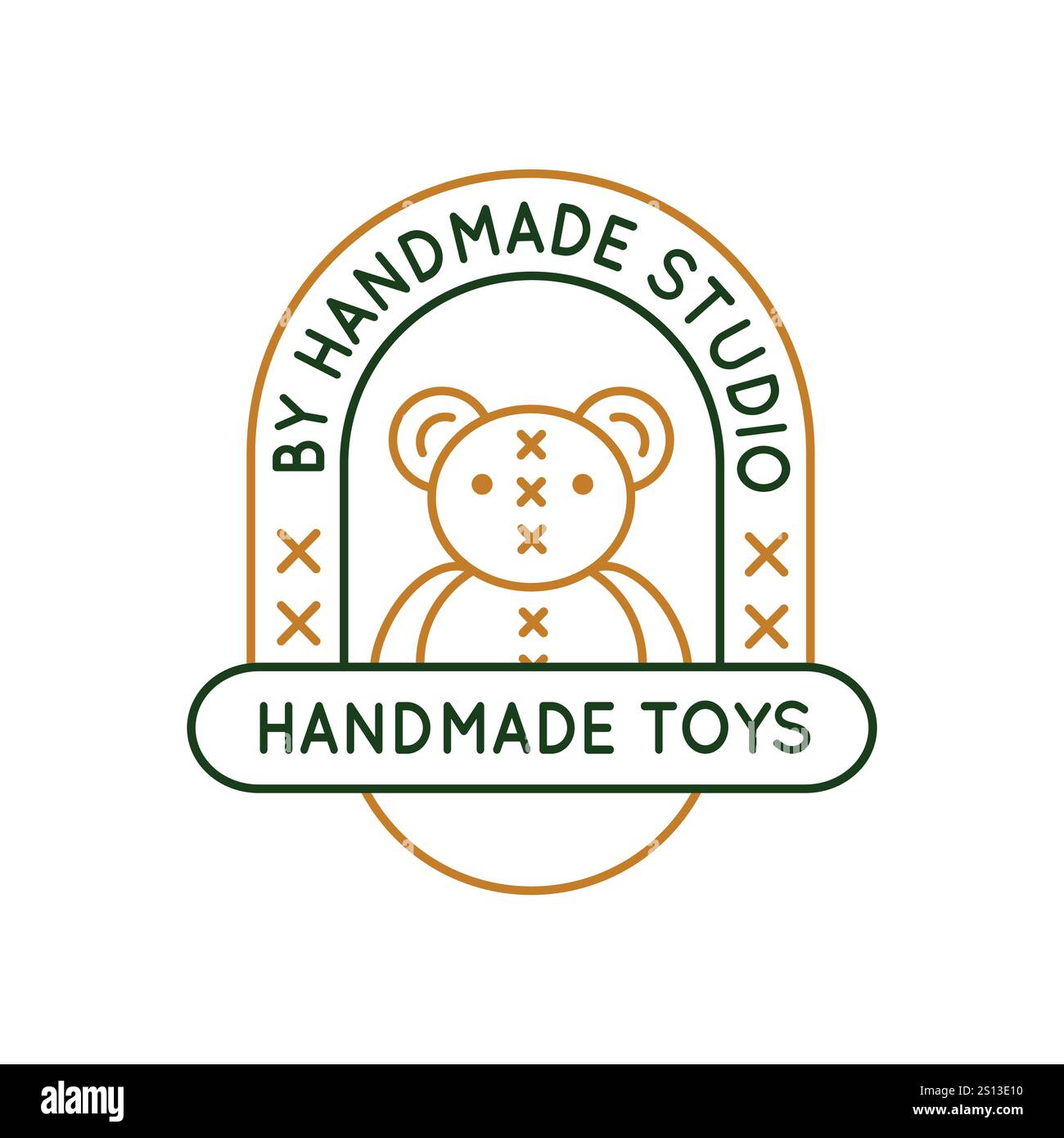 Simple Logo with Handmade Bear Icon Stock Vector Image & Art - Alamy