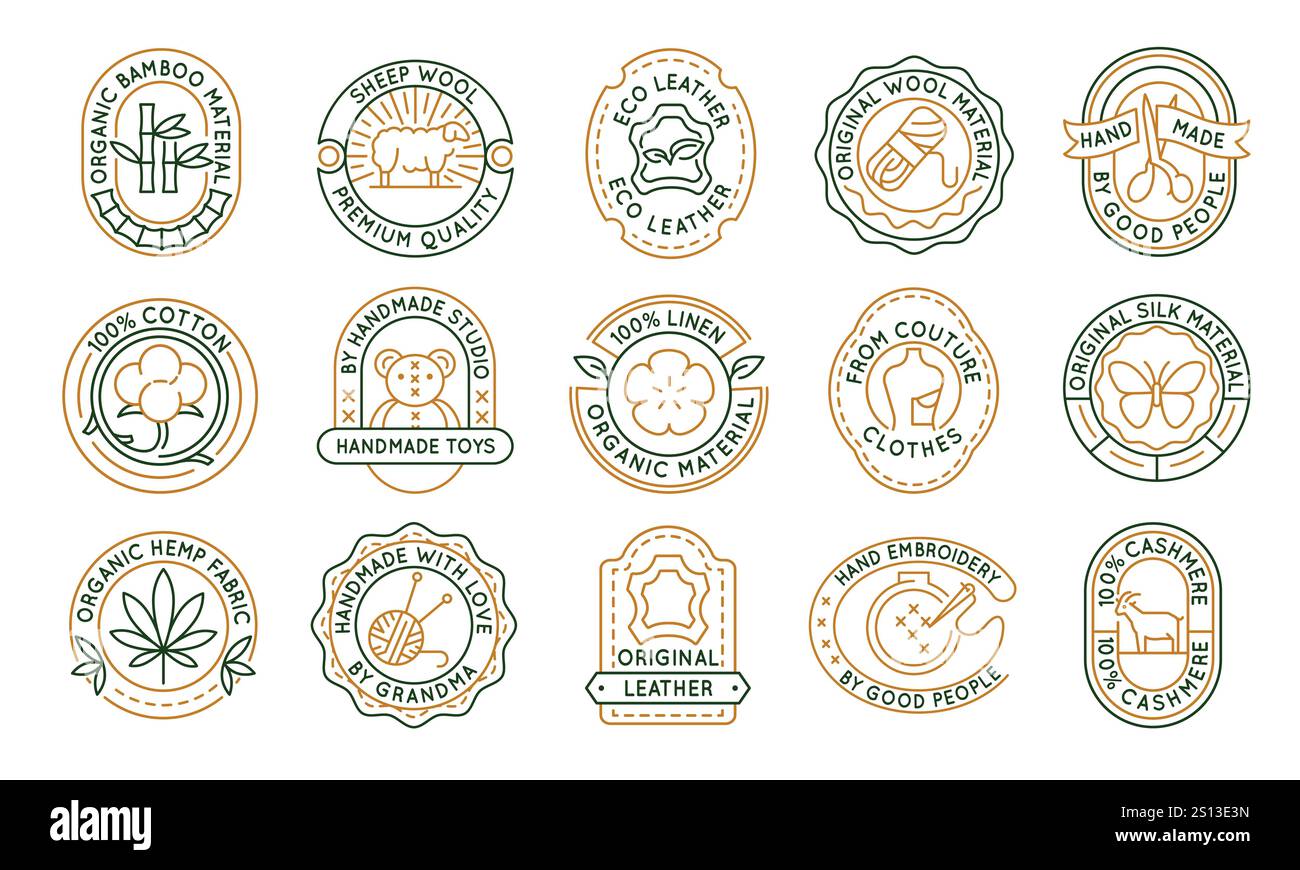Set of 15 Material and Textile Logo Icons Stock Vector Image & Art - Alamy