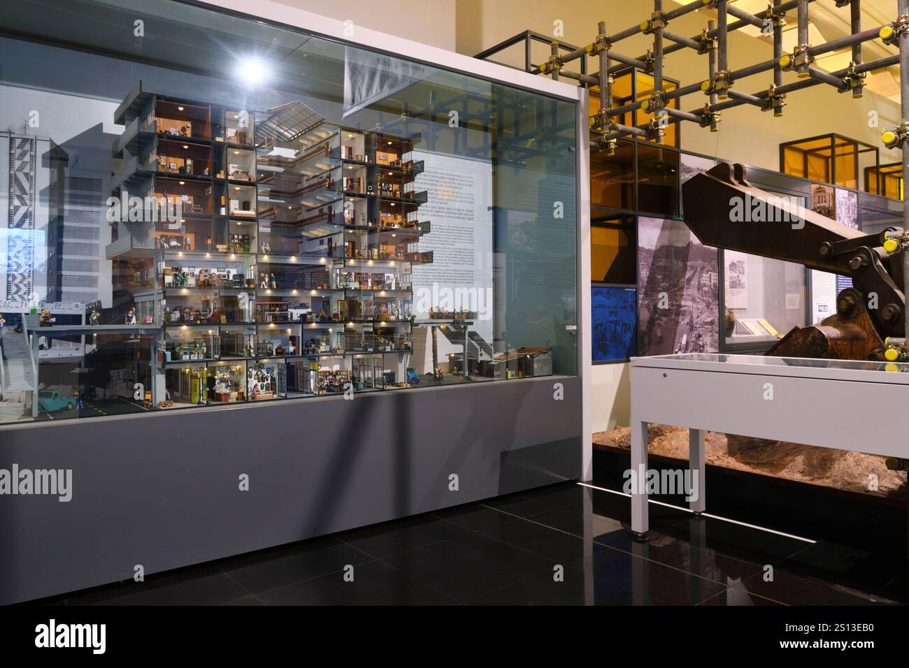 A diorama, recreation of the Sewoon Market mixed use, apartment complex ...