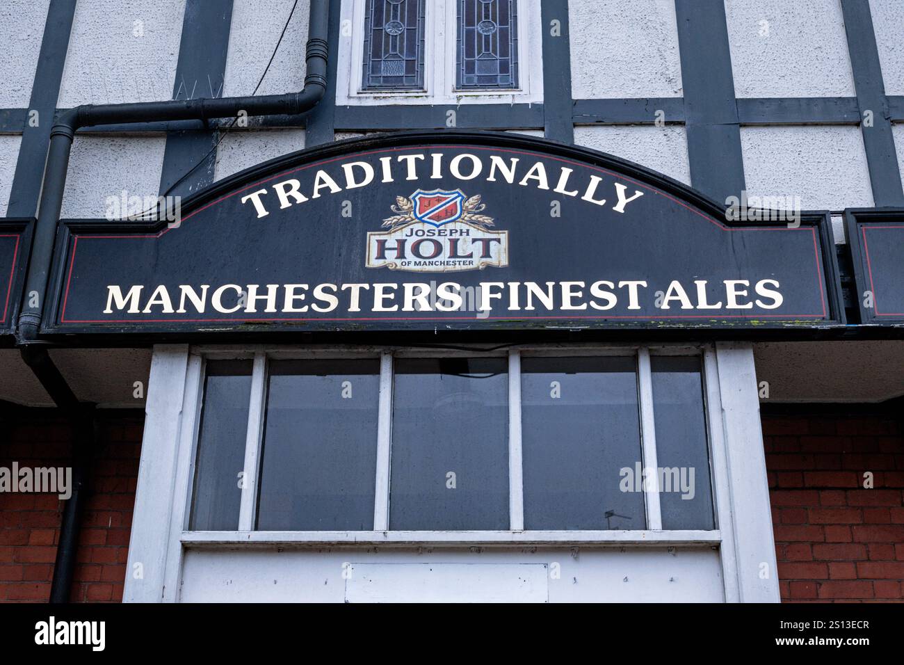 Sign for Joseph Holt brewery, at Ye Golden Lion, Blackley, Manchester ...