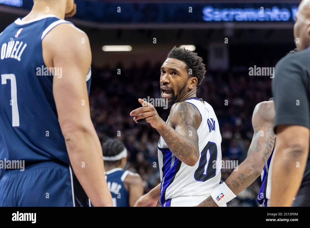Sacramento Kings guard Malik Monk (0) responds to Dallas Mavericks ...