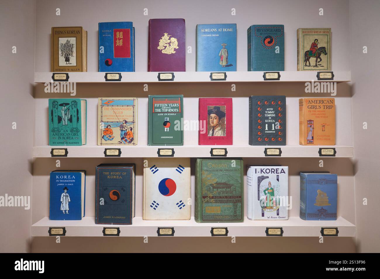 A display of various old, illustrated, foreign, english books about ...