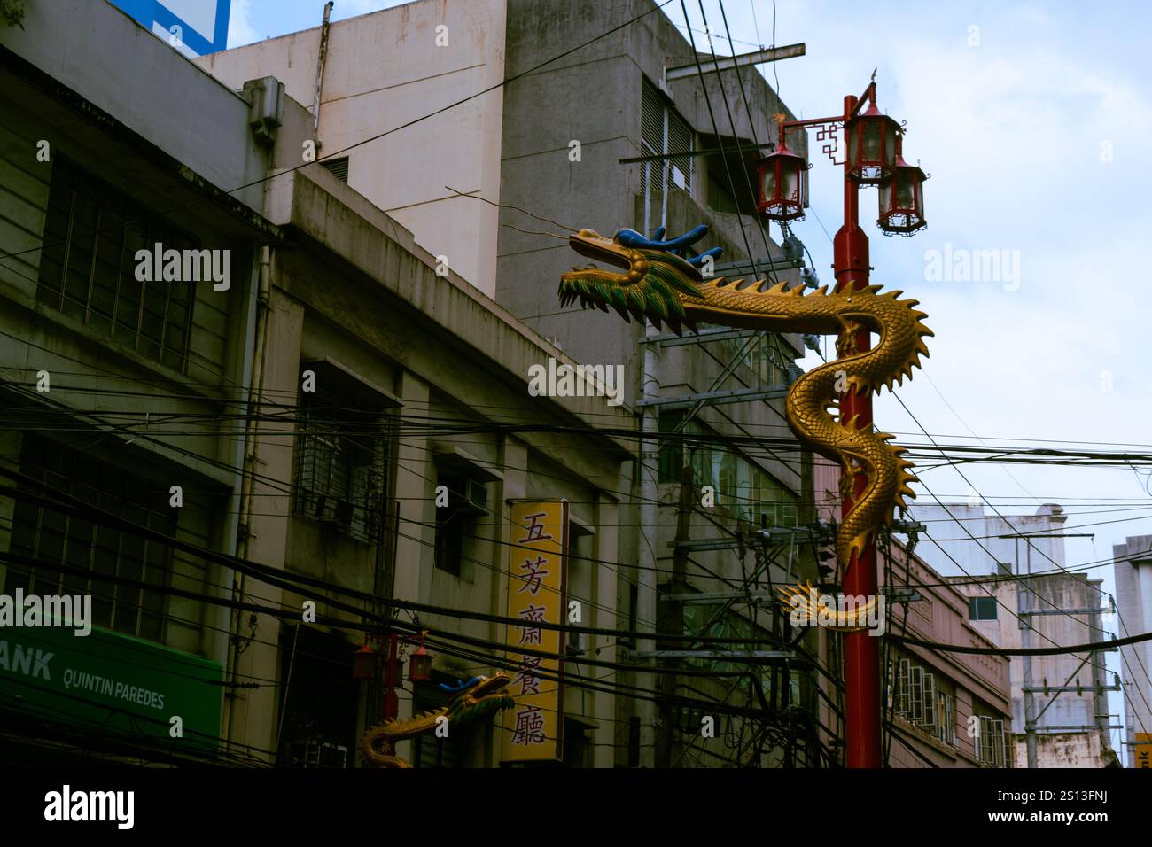 Binondo, Manila, Philippines. November 17, 2022. Colorful dragon street ...