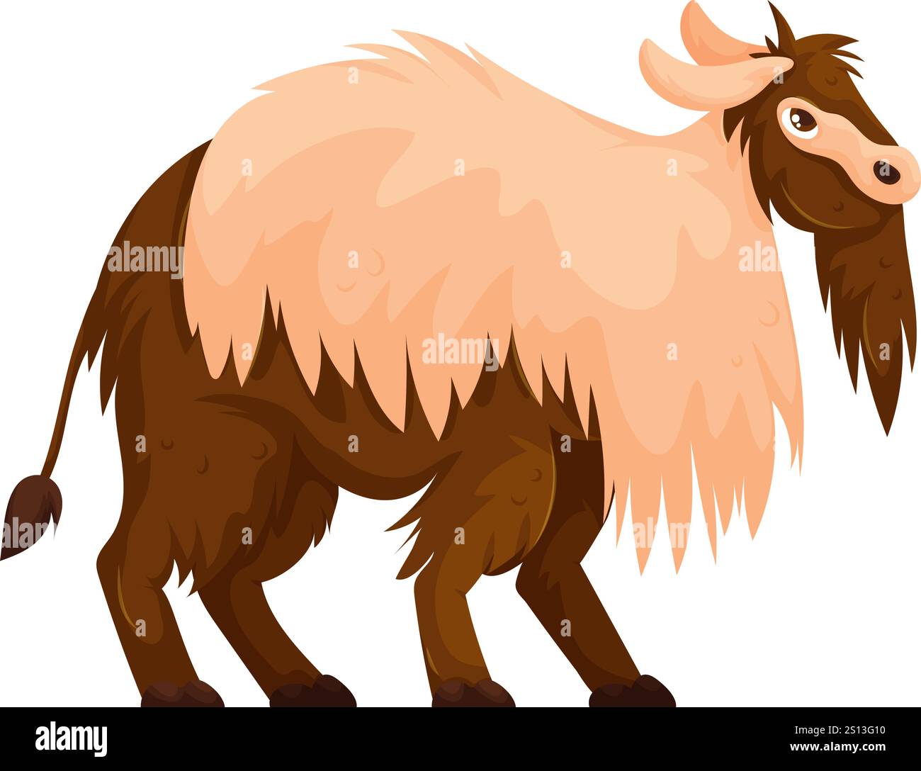 Brown and beige cartoon fantasy creature with shaggy fur, long tail ...