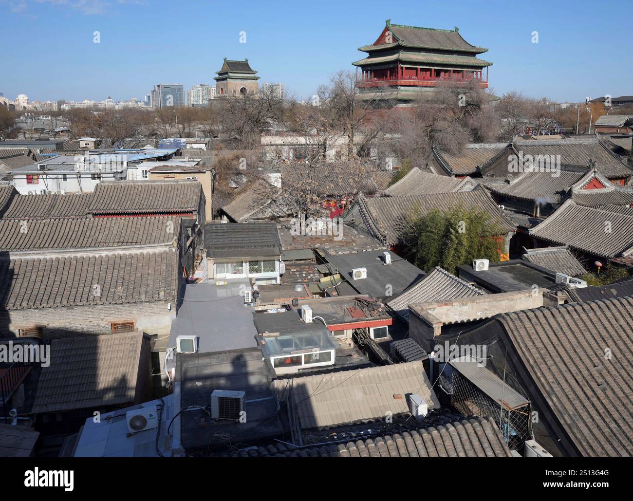 A historical Hutong alleys formed by traditional courtyard residences ...