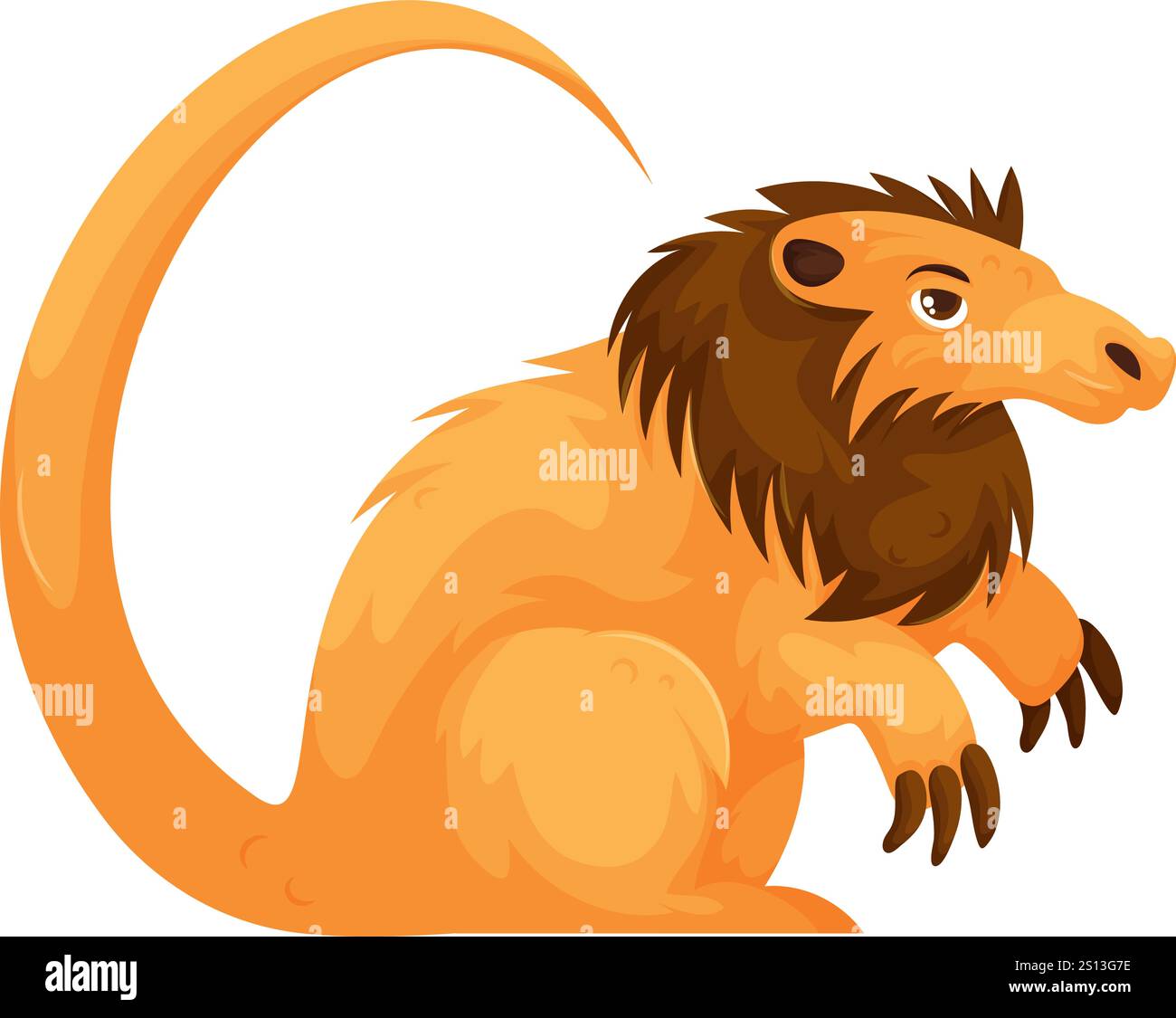 Bright orange fantasy creature with claws, long tail, and a lion-like ...